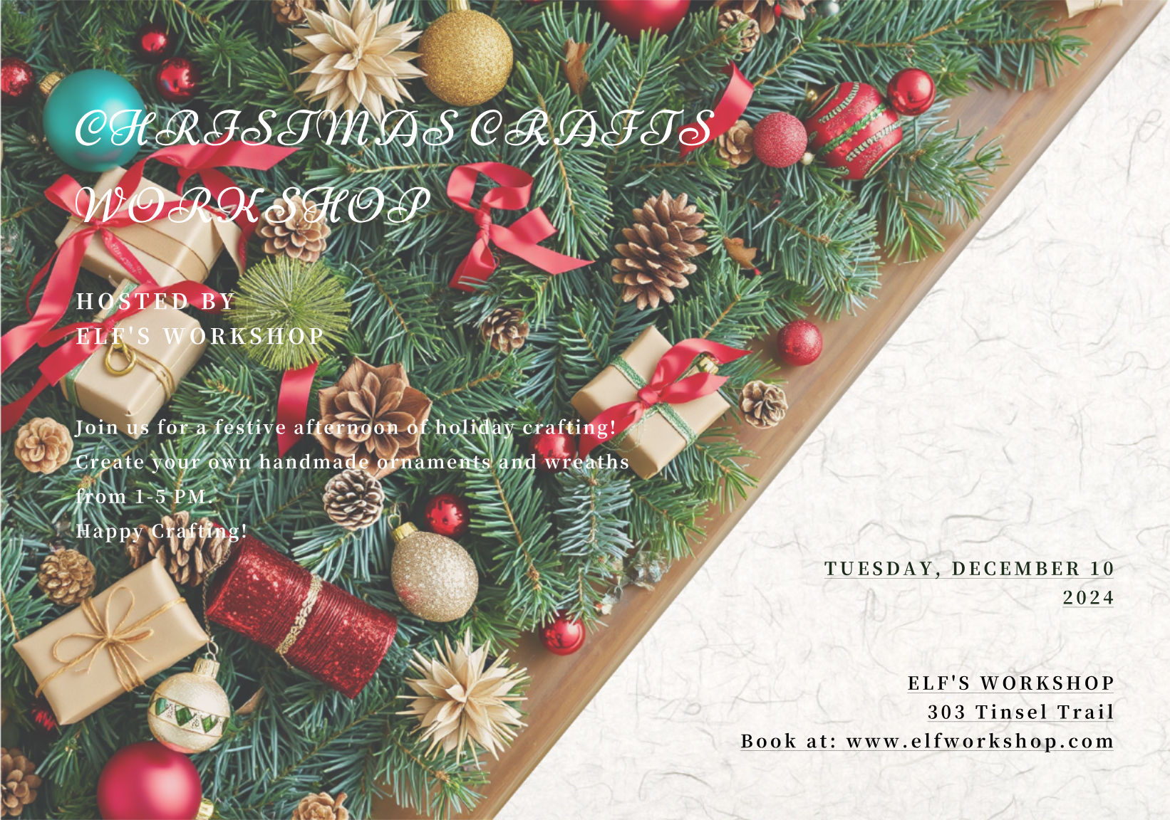 Christmas Crafts Background Images Postcard Template - AI Designs by ...