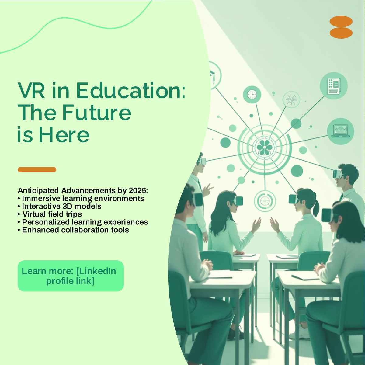 Green White Flat Illustration Virtual Reality 2025 Education ...