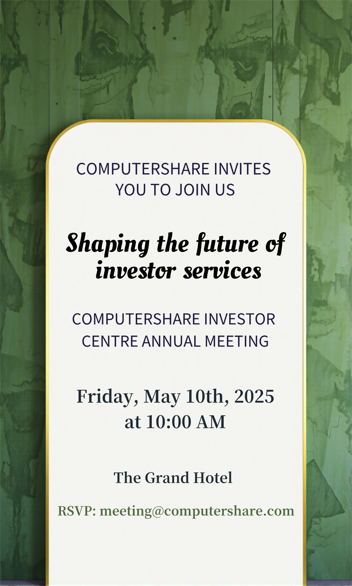 Computershare Investor Centre Annual Meeting Invitation Template - AI ...