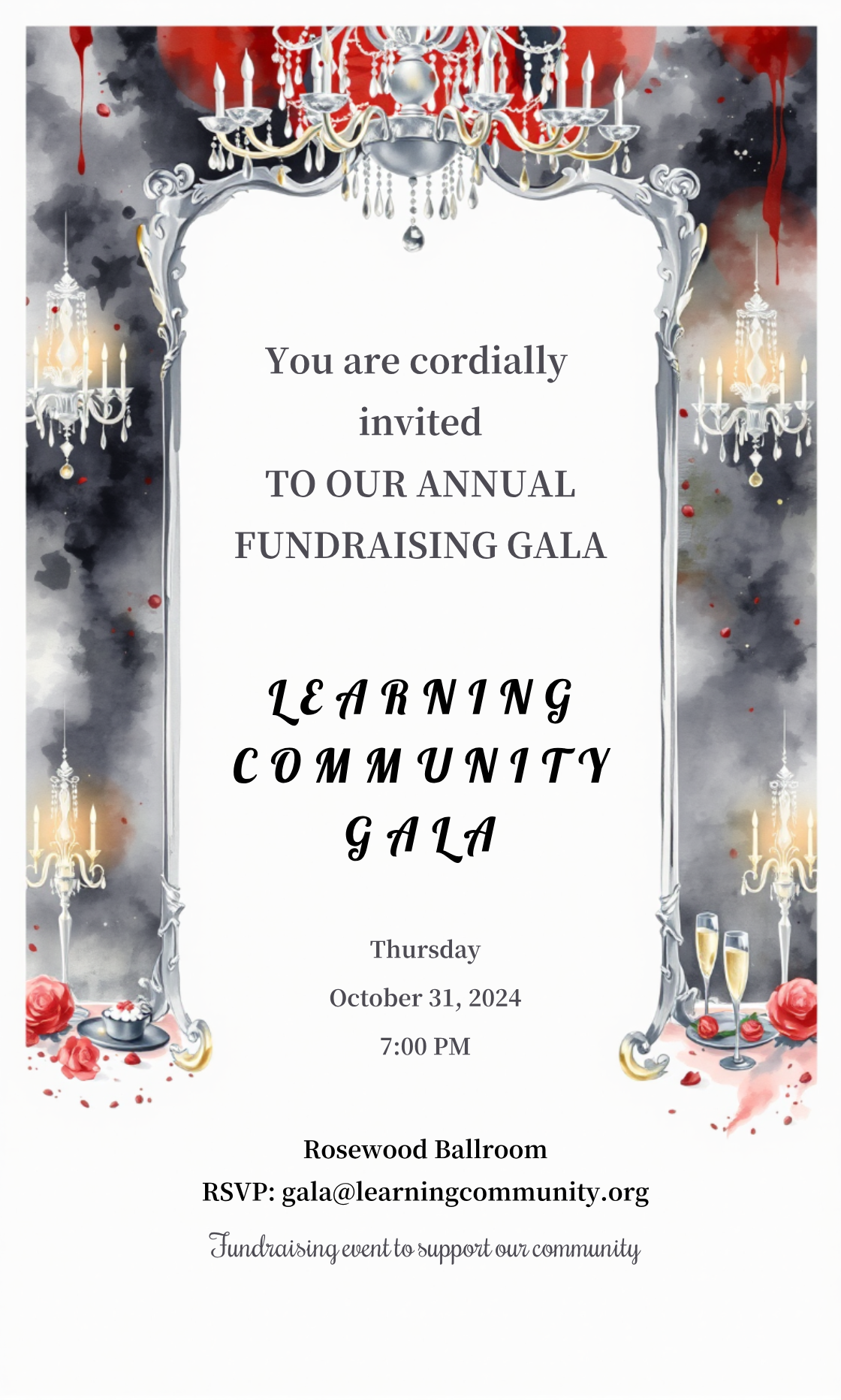 Learning Community Fundraising Gala Invitation Template - AI Designs by ...