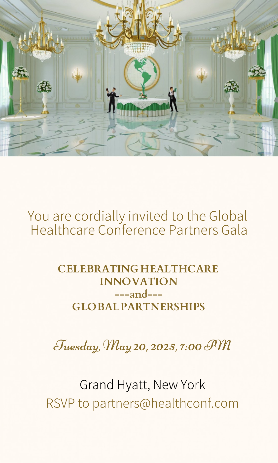 Global Healthcare Conference Partners Gala Invitation Template - AI ...