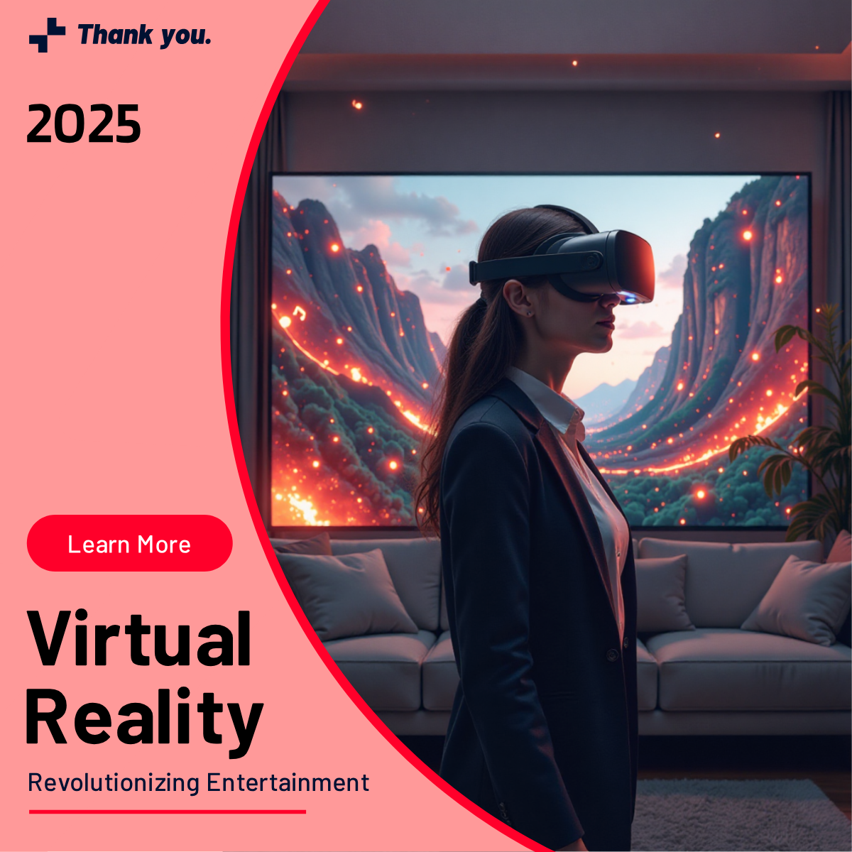 Virtual Reality 2025 Entertainment Revolution LinkedIn Post Template ...
