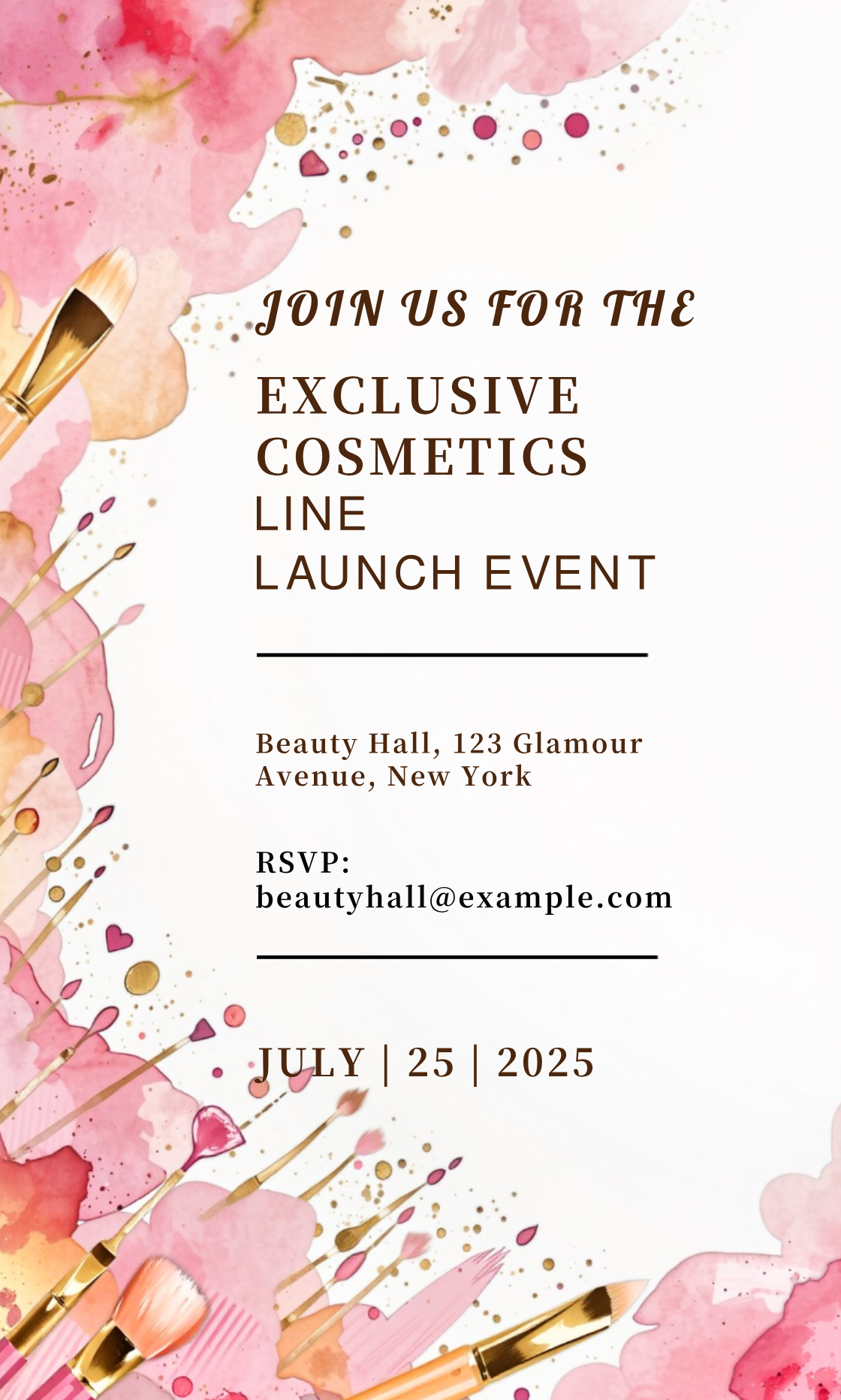 Exclusive Cosmetics Limited Edition Products Invitation Template - AI ...