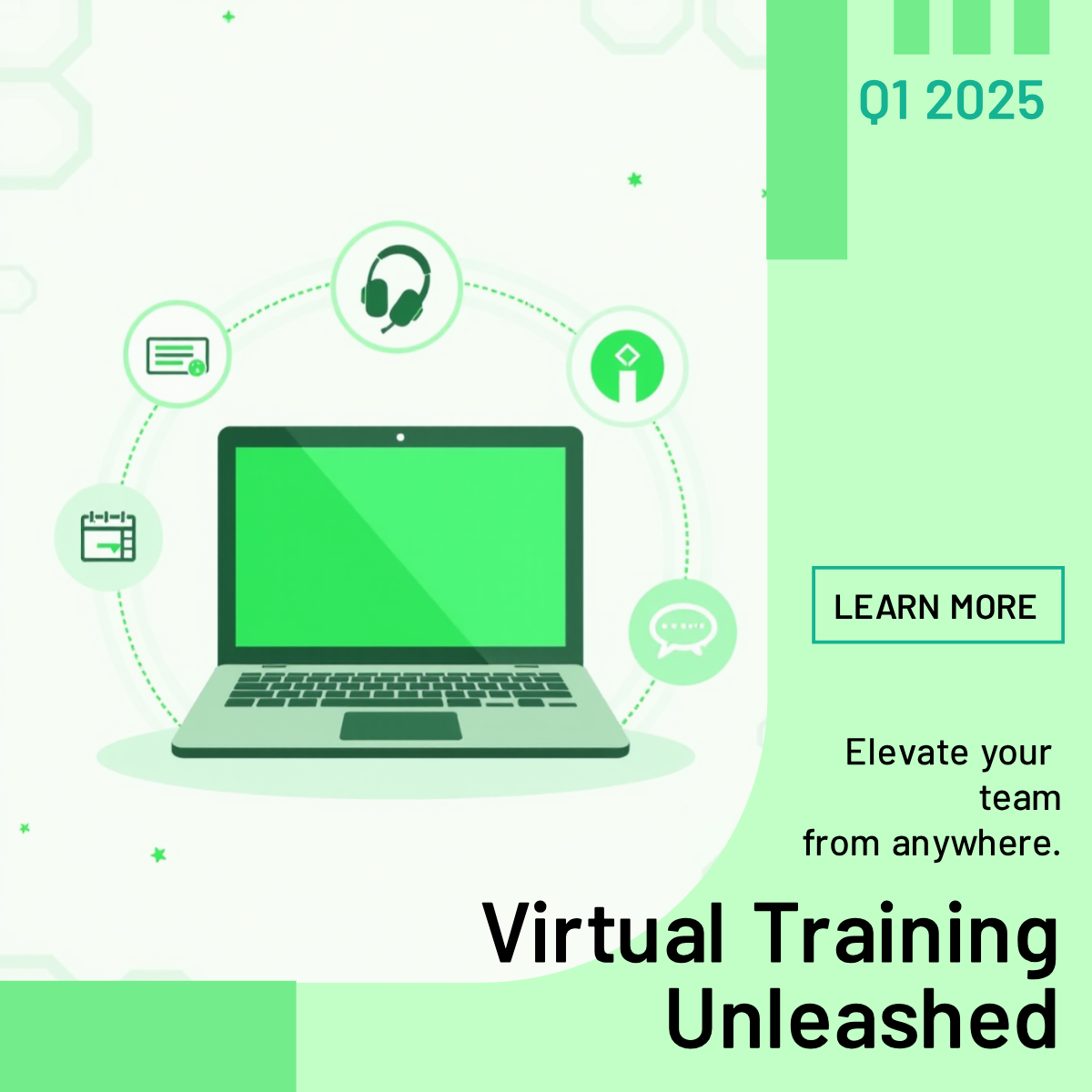Virtual Training Offerings Showcase LinkedIn Post Template - AI Designs by MolyPix.AI