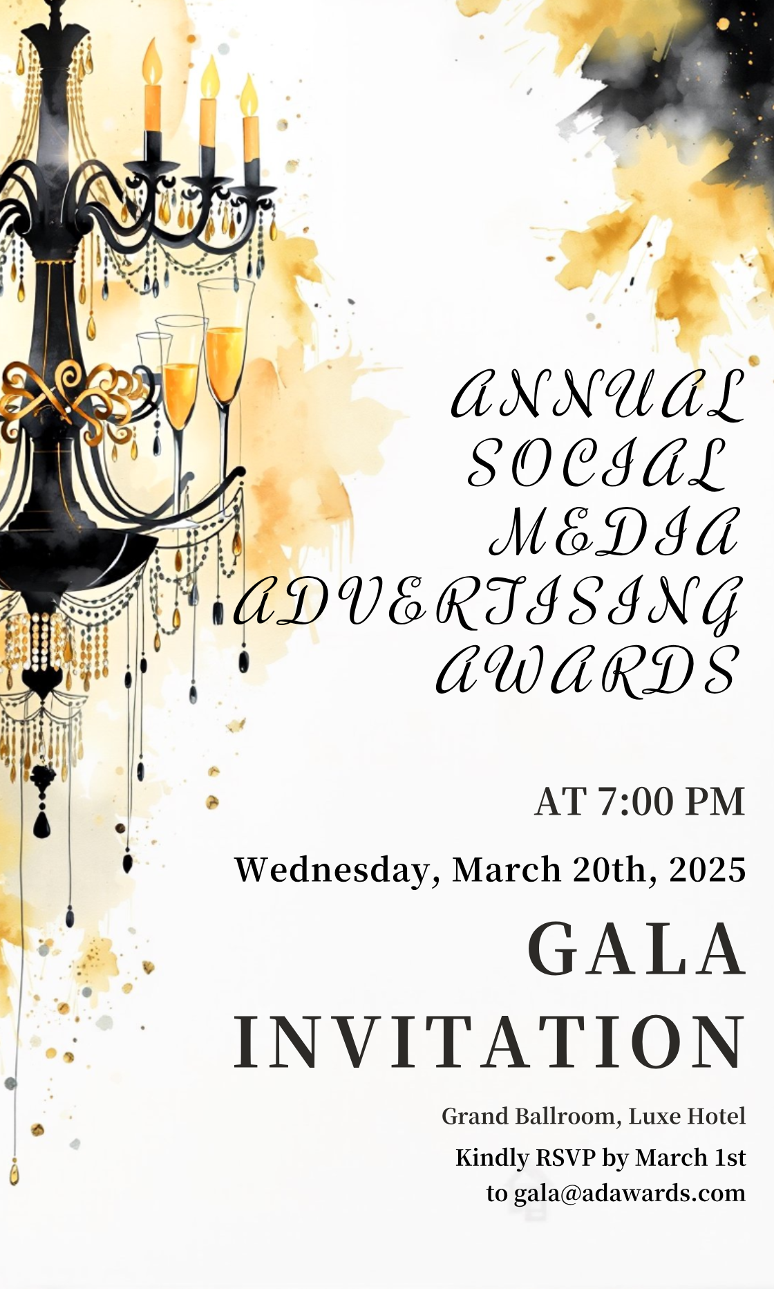 Annual Social Media Advertising Awards Invitation Template - AI Designs ...