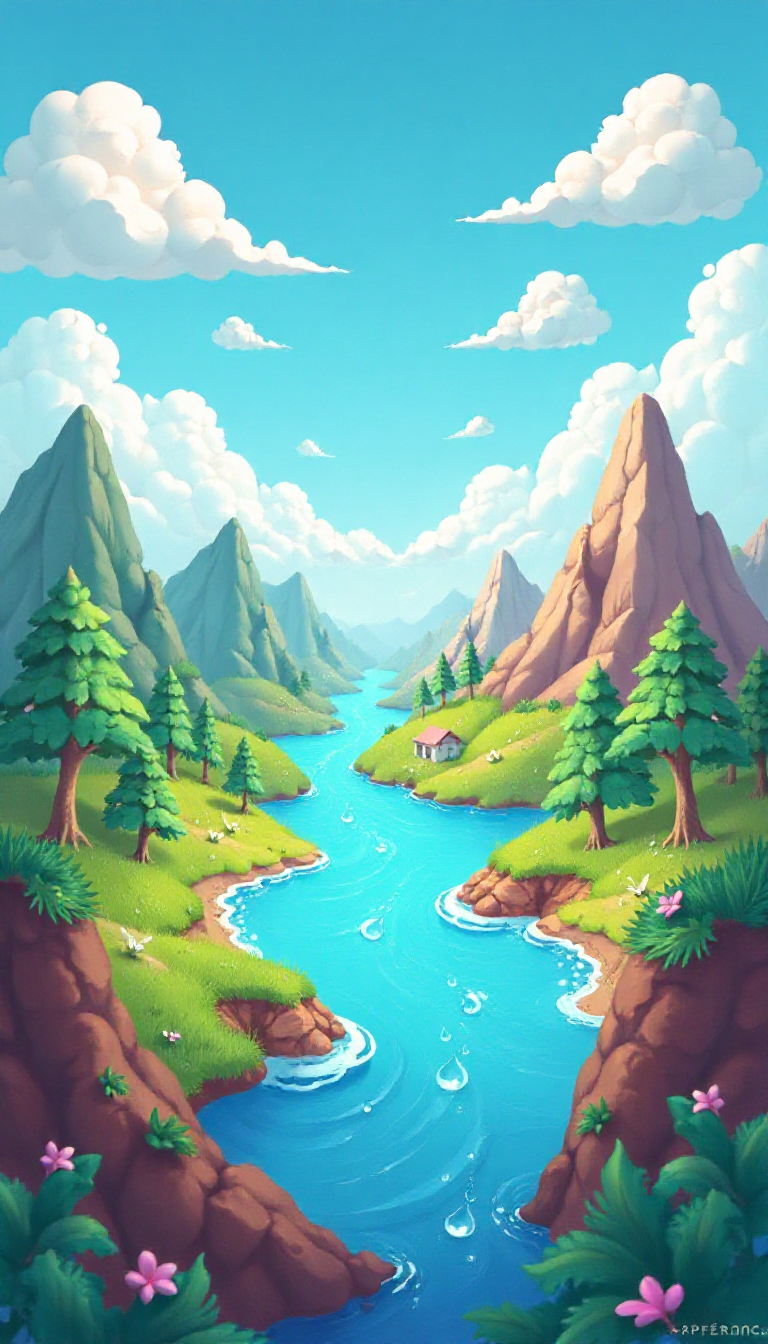 Animated Water Cycle Scene Image Template - AI Designs by MolyPix.AI