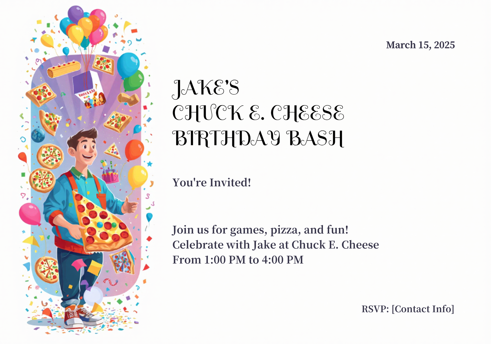 Chuck E Cheese Birthday Bash Postcard Template Ai Designs By Molypix Ai