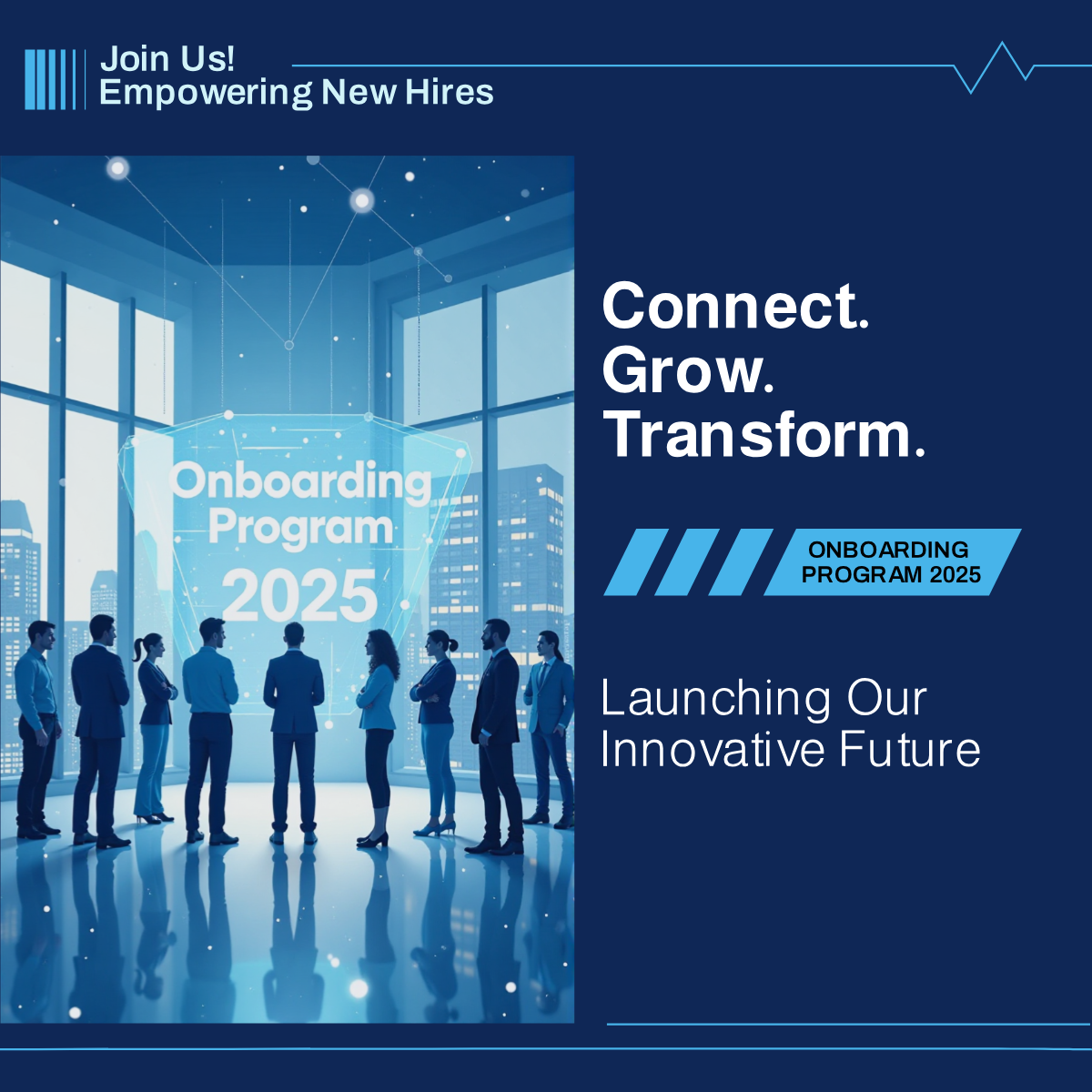 Blue White Flat Illustration Innovative Onboarding Program 2025 ...