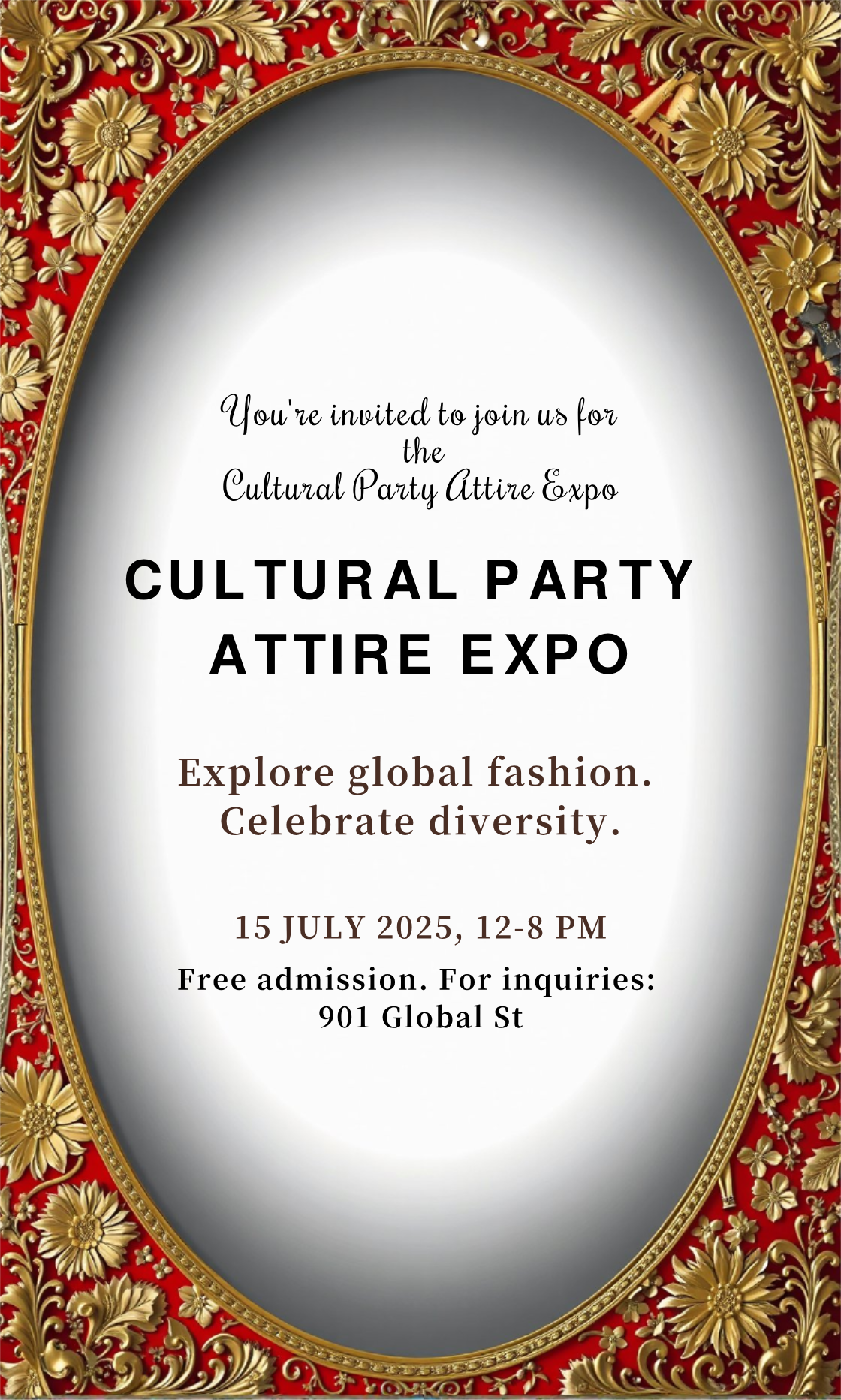 Cultural Party Attire Expo Invitation Template - AI Designs by MolyPix.AI