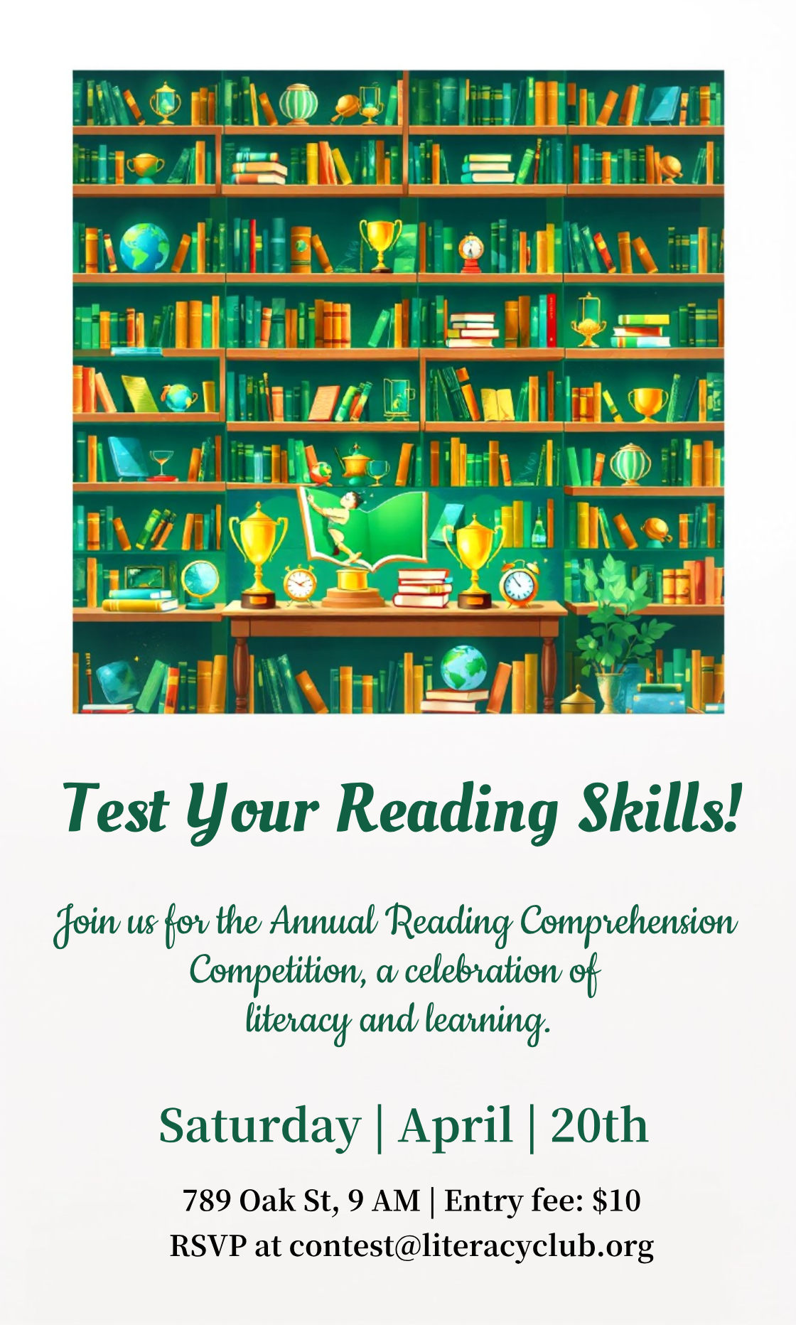 Annual Reading Comprehension Competition Invitation Template - AI ...