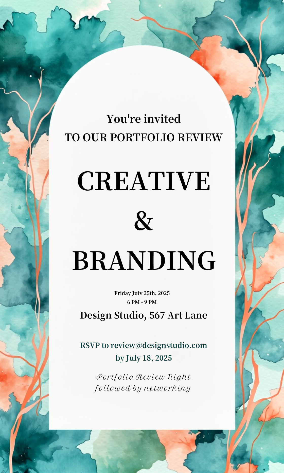 Creative Branding Portfolio Review Invitation Template - AI Designs by ...