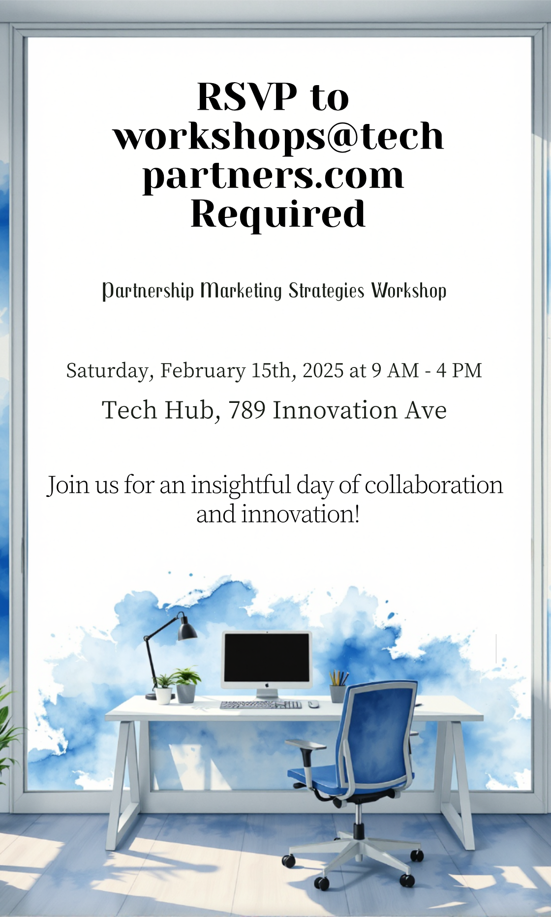 Partnership Marketing Strategies Workshop Invitation Template - AI ...