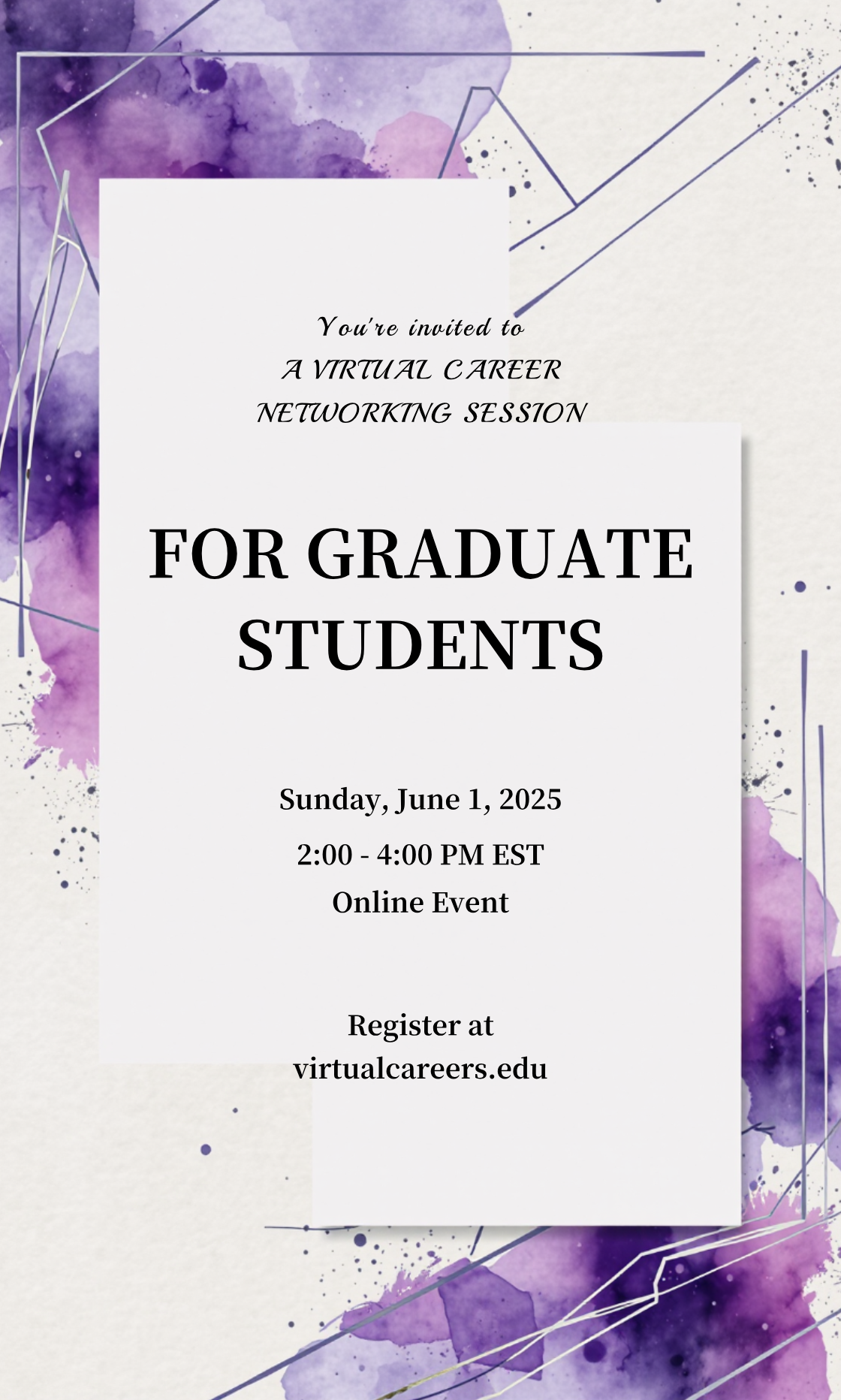 Virtual Career Networking for Students Invitation Template - AI Designs ...