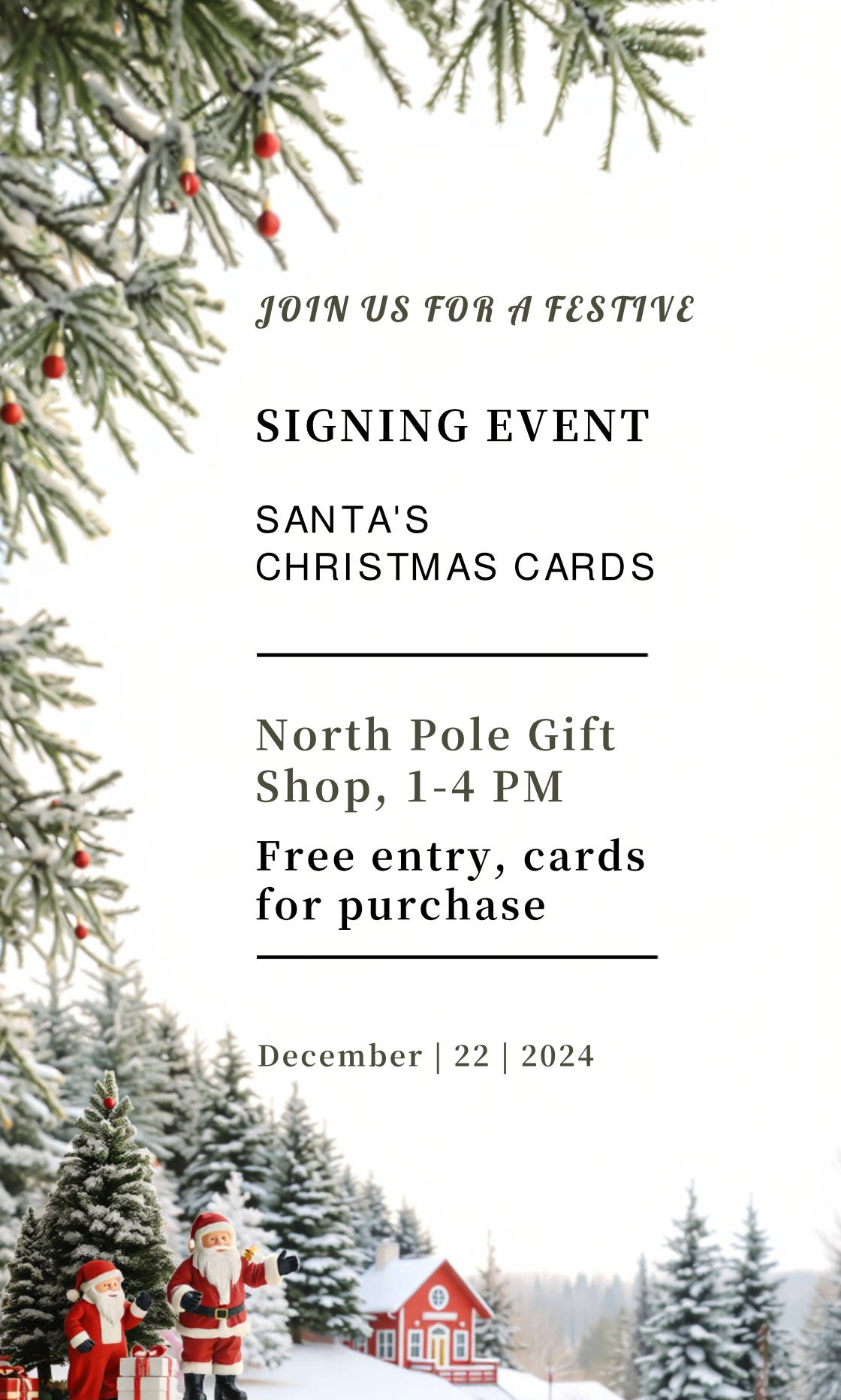 Santa's Christmas Cards Signing Invitation Template - AI Designs by ...