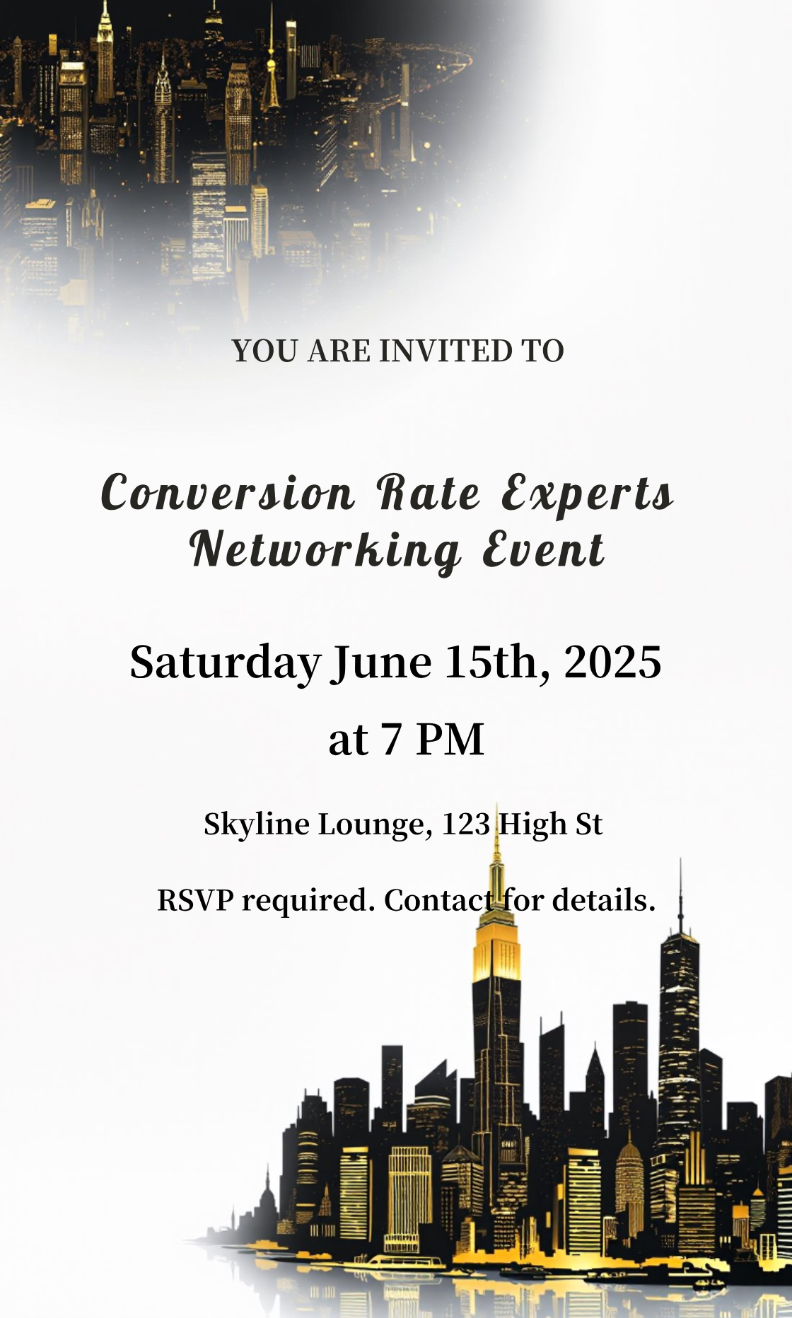 Conversion Rate Experts Networking Invitation Template - AI Designs by ...