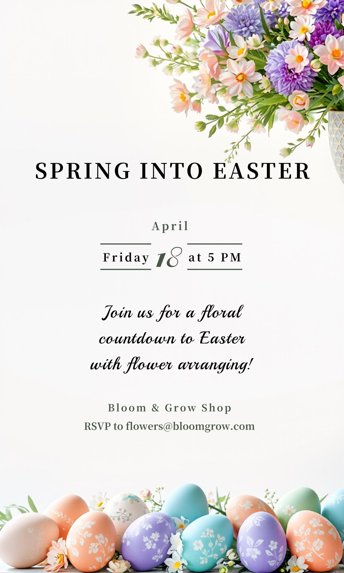 Spring Into Easter Countdown Invitation Template - AI Designs by MolyPix.AI