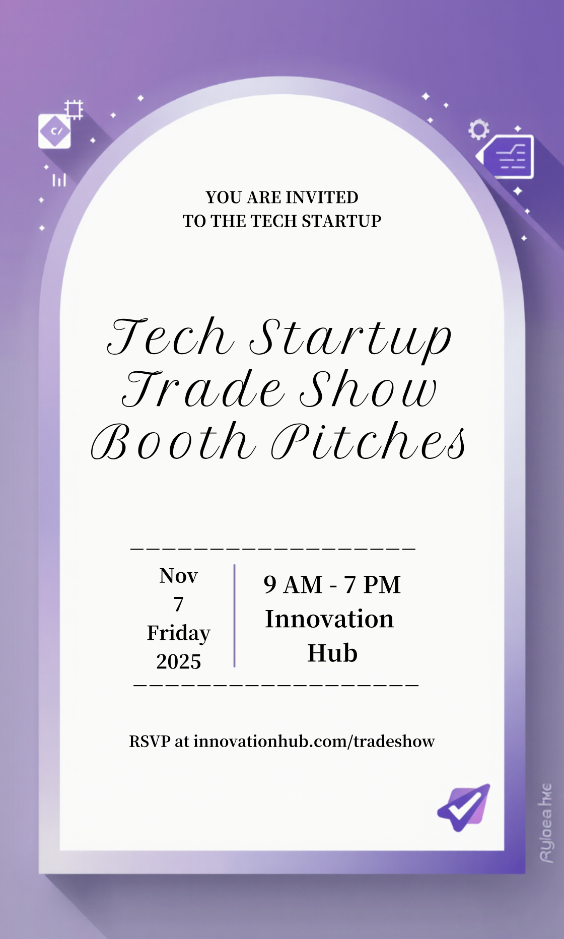 Tech Startup Trade Show Booth Invitation Template - AI Designs by ...