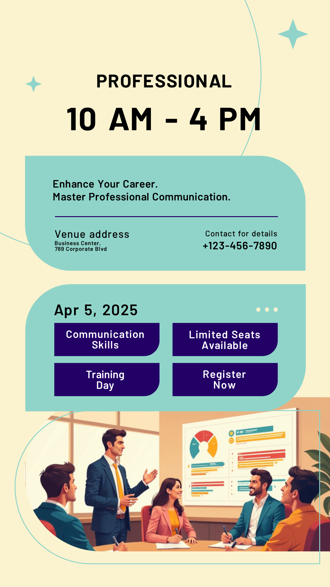 Professional Communication Skills Training Day Poster Template - AI ...