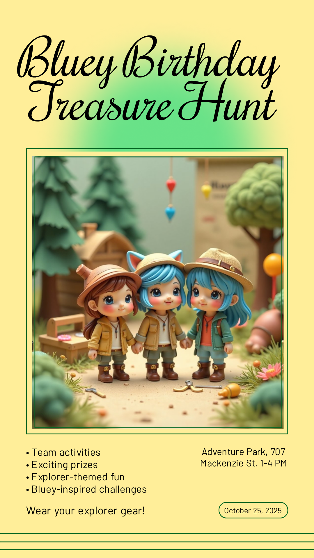 Bluey Birthday Party Treasure Hunt Poster Template - AI Designs by ...