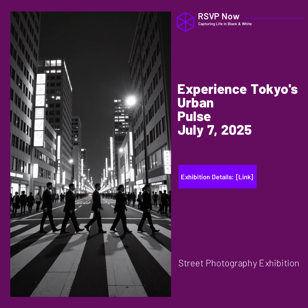 Street Photography Exhibition LinkedIn Post Template - AI Designs by ...