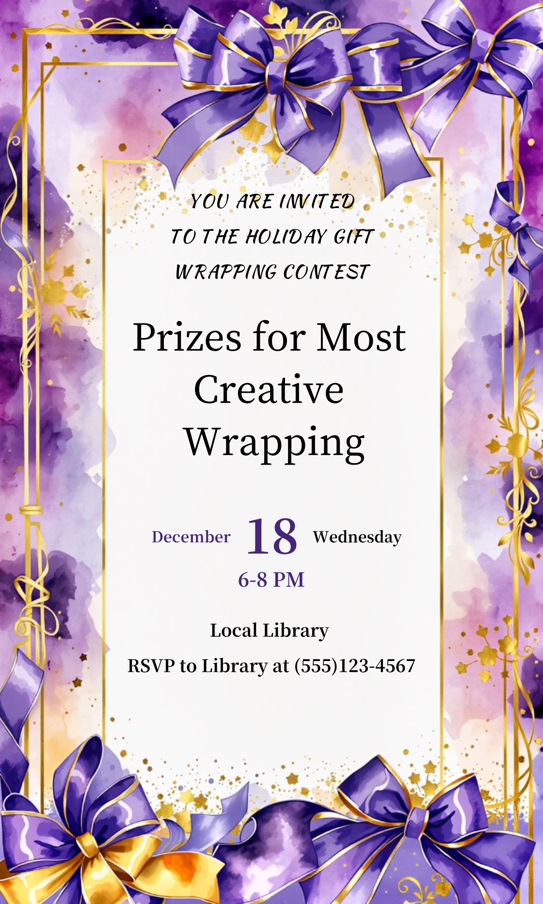 Holiday Gift Wrapping Contest Invitation Template - AI Designs by ...