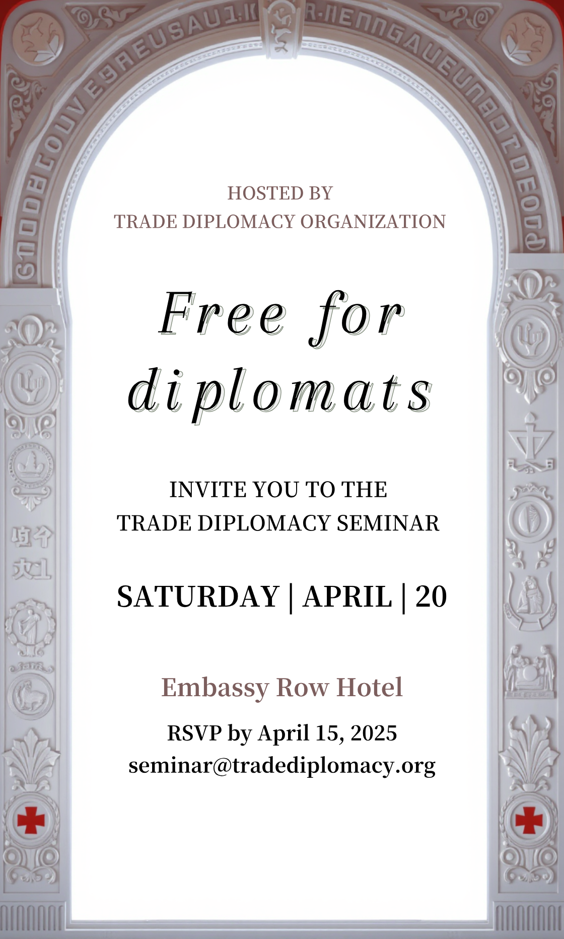 Trade Negotiation Strategies Diplomacy Seminar Invitation Template - AI ...