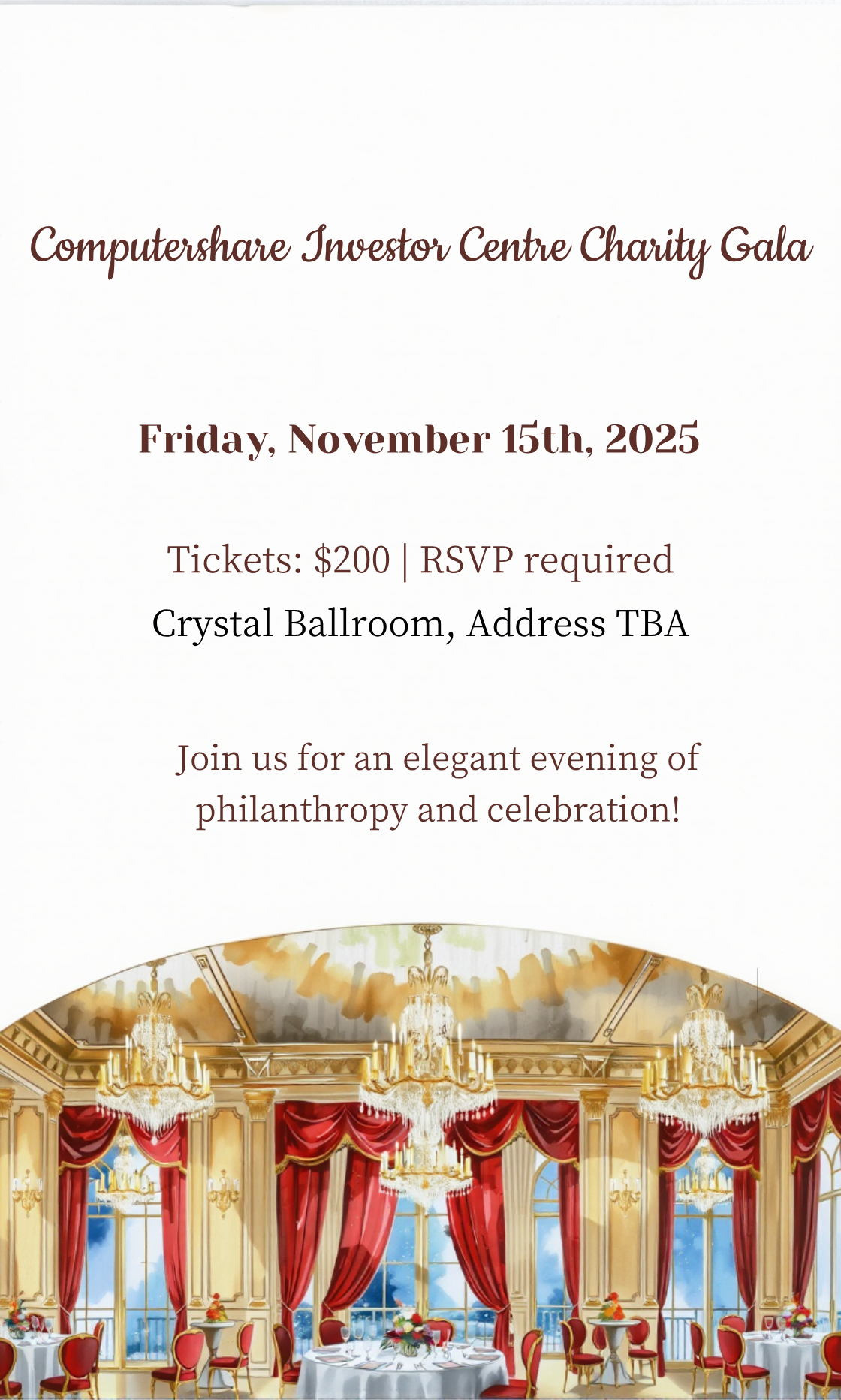 Computershare Investor Centre Charity Gala Invitation Template - AI ...