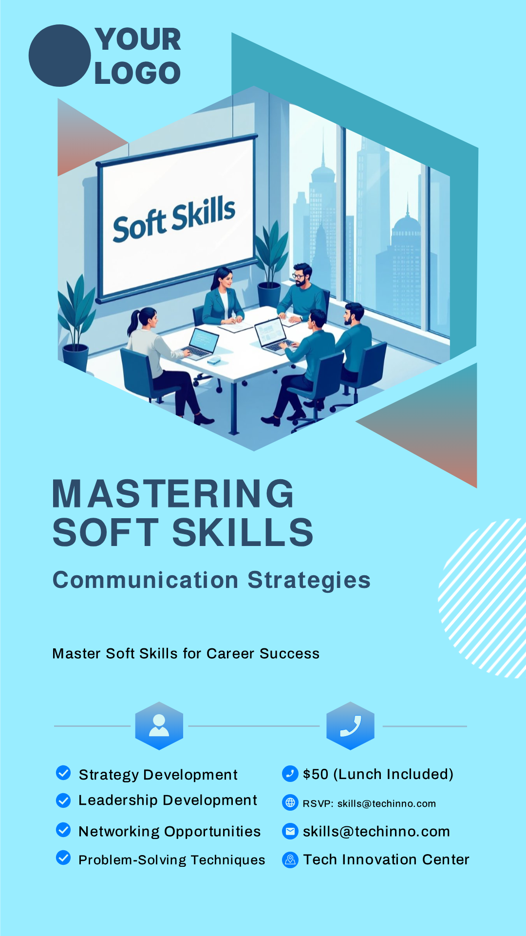 Mastering Soft Skills Training for Graduates Poster Template - AI ...