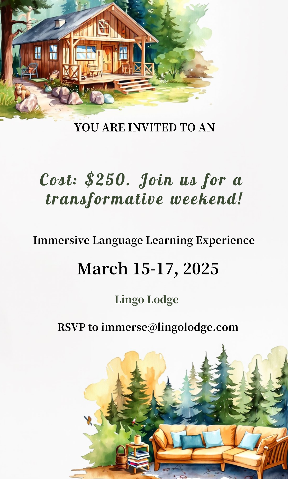 Immersive Language Learning Experience Invitation Template - AI Designs ...