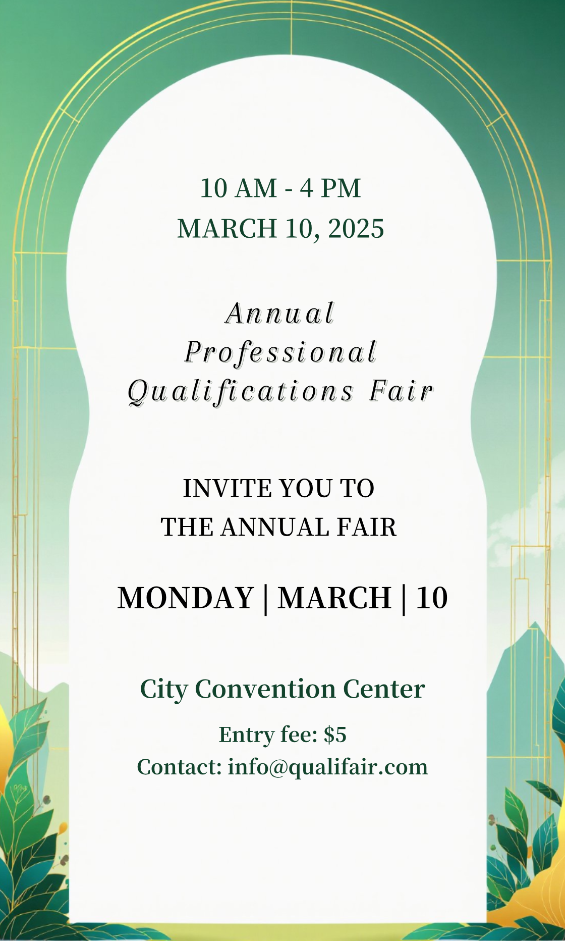 Annual Professional Qualifications Fair Invitation Template - AI ...