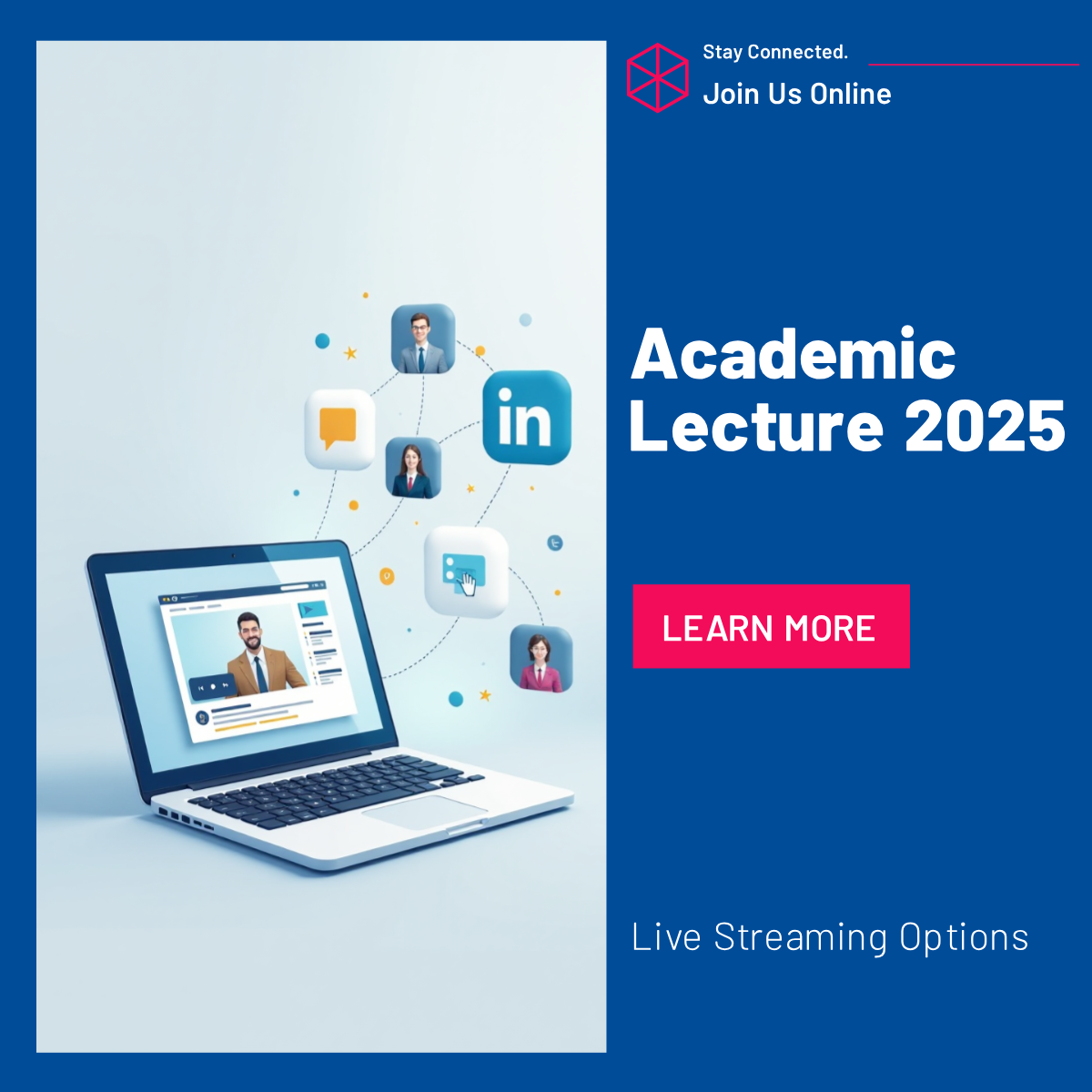 Live Streaming Academic Lecture 2025 LinkedIn Post Template - AI ...