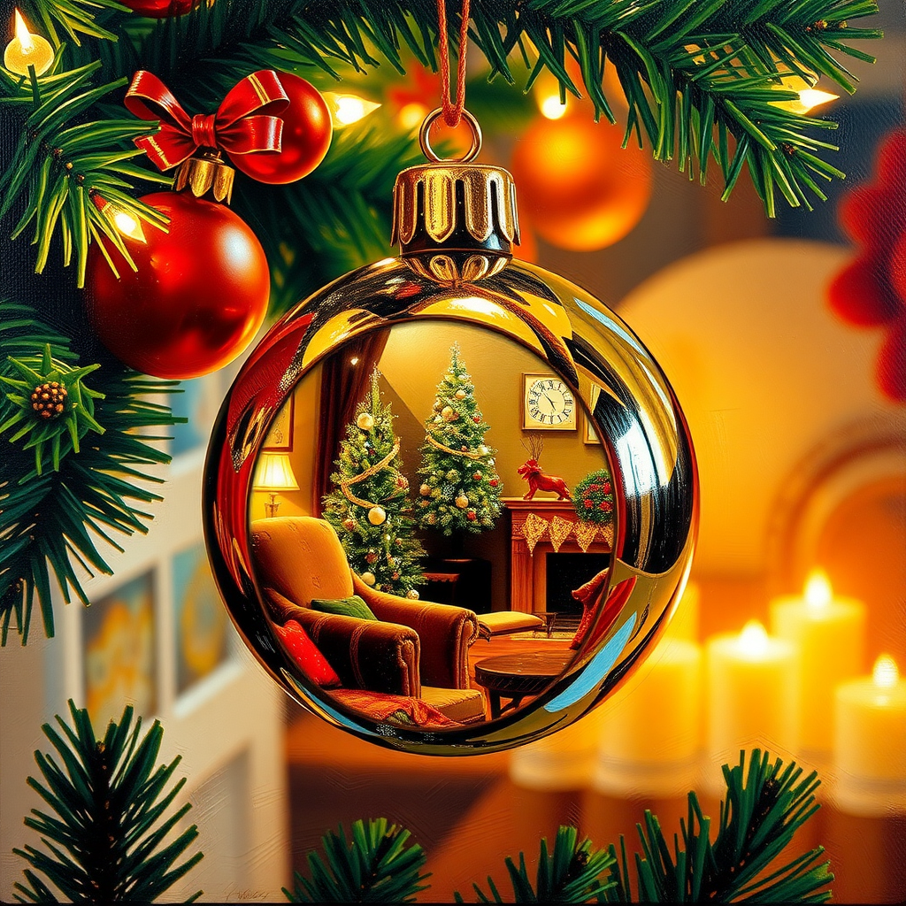 Reflective Christmas Images Ornament Image Template - AI Designs by ...