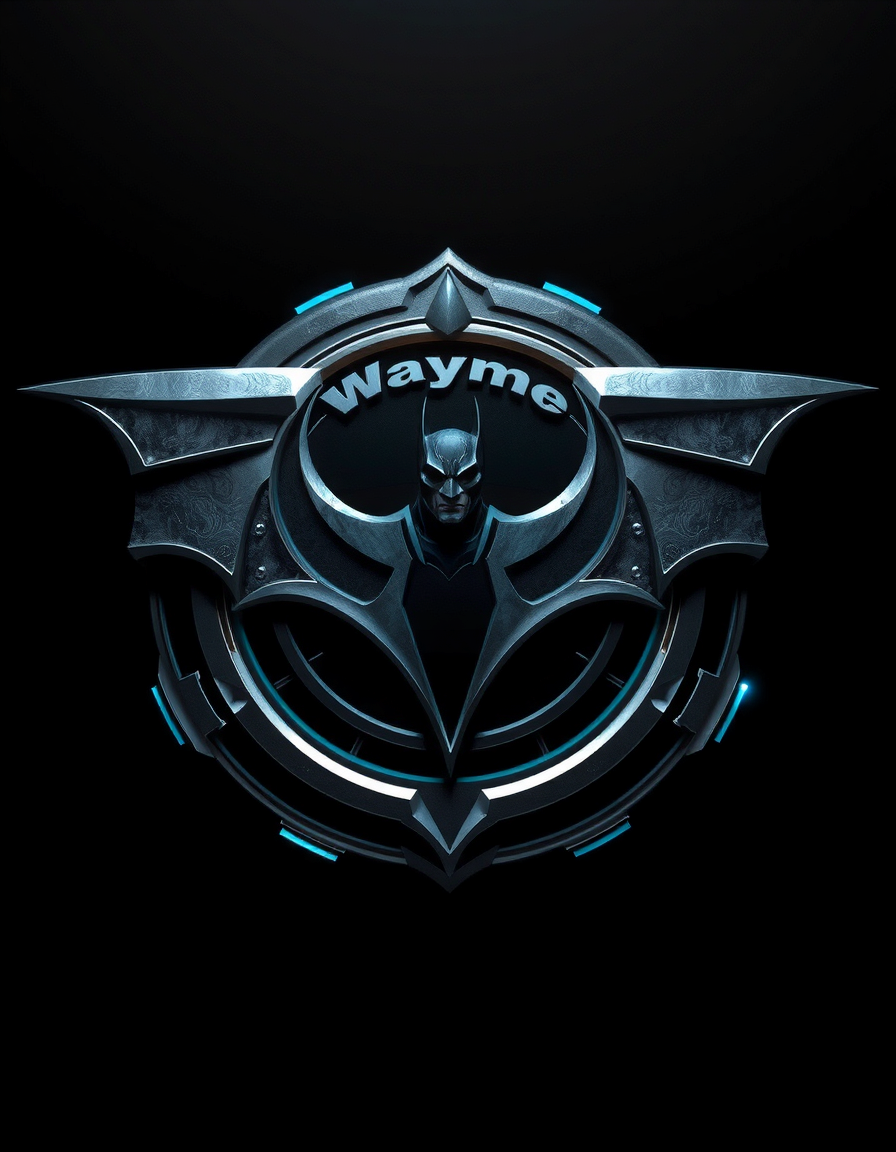 Batman Logo Wayne Enterprises Logo in Black Blue Auto Style