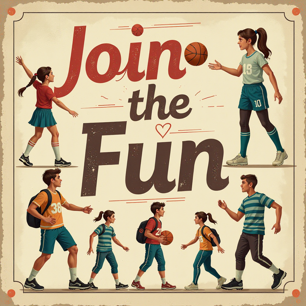 Retro Extracurricular Activities Poster Illustration