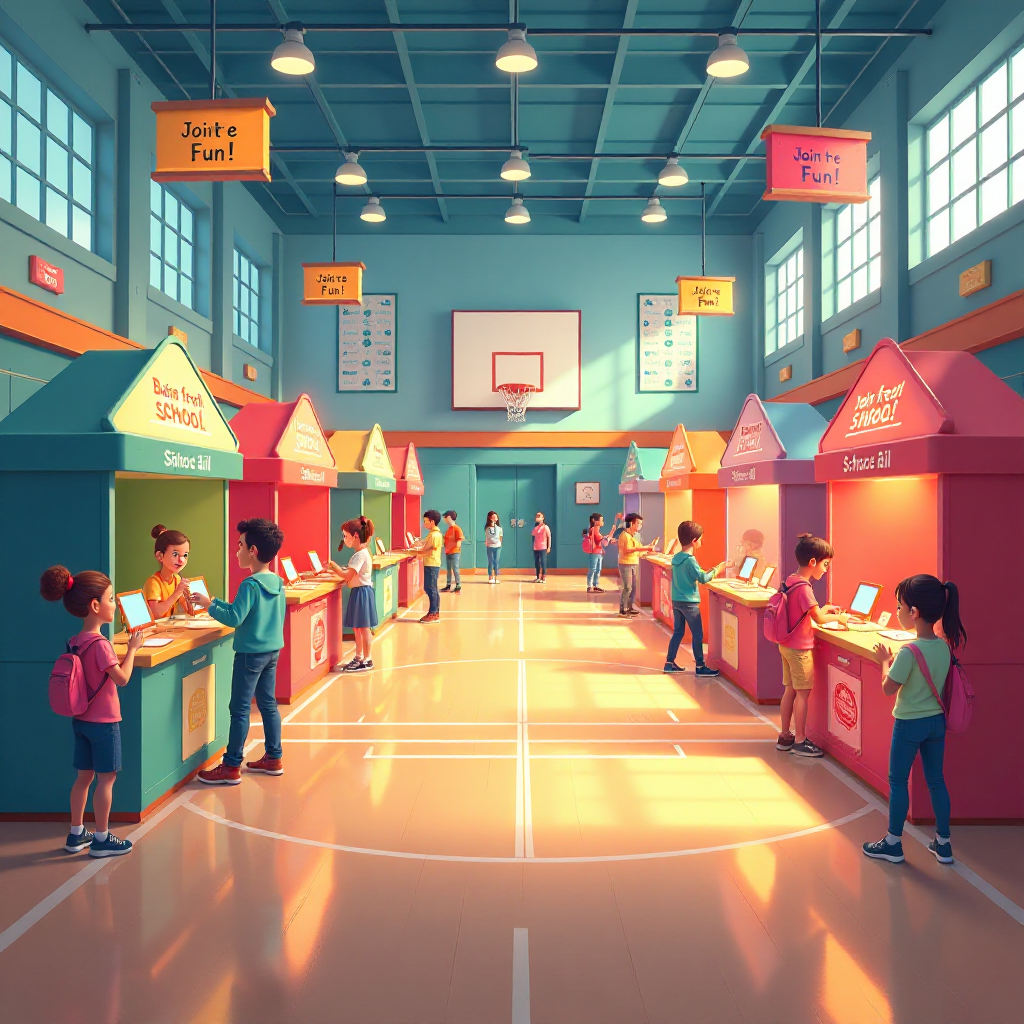 Extracurriculars Fair in Gymnasium Image Template - AI Designs by ...