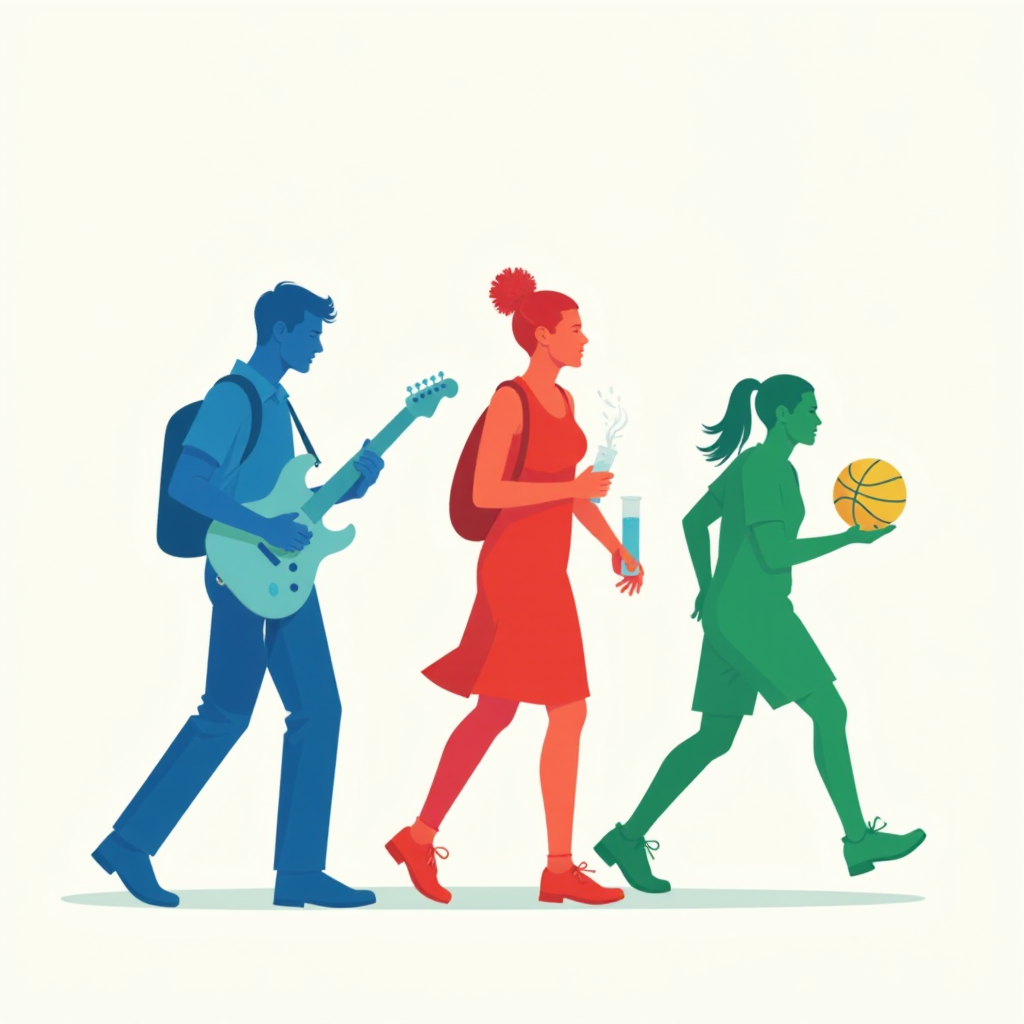 Silhouettes of Extracurriculars for College Image Template - AI Designs ...