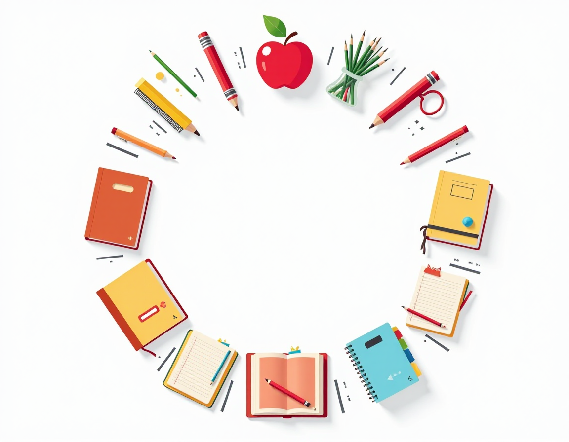 Simple Back To School Clip Art Illustration