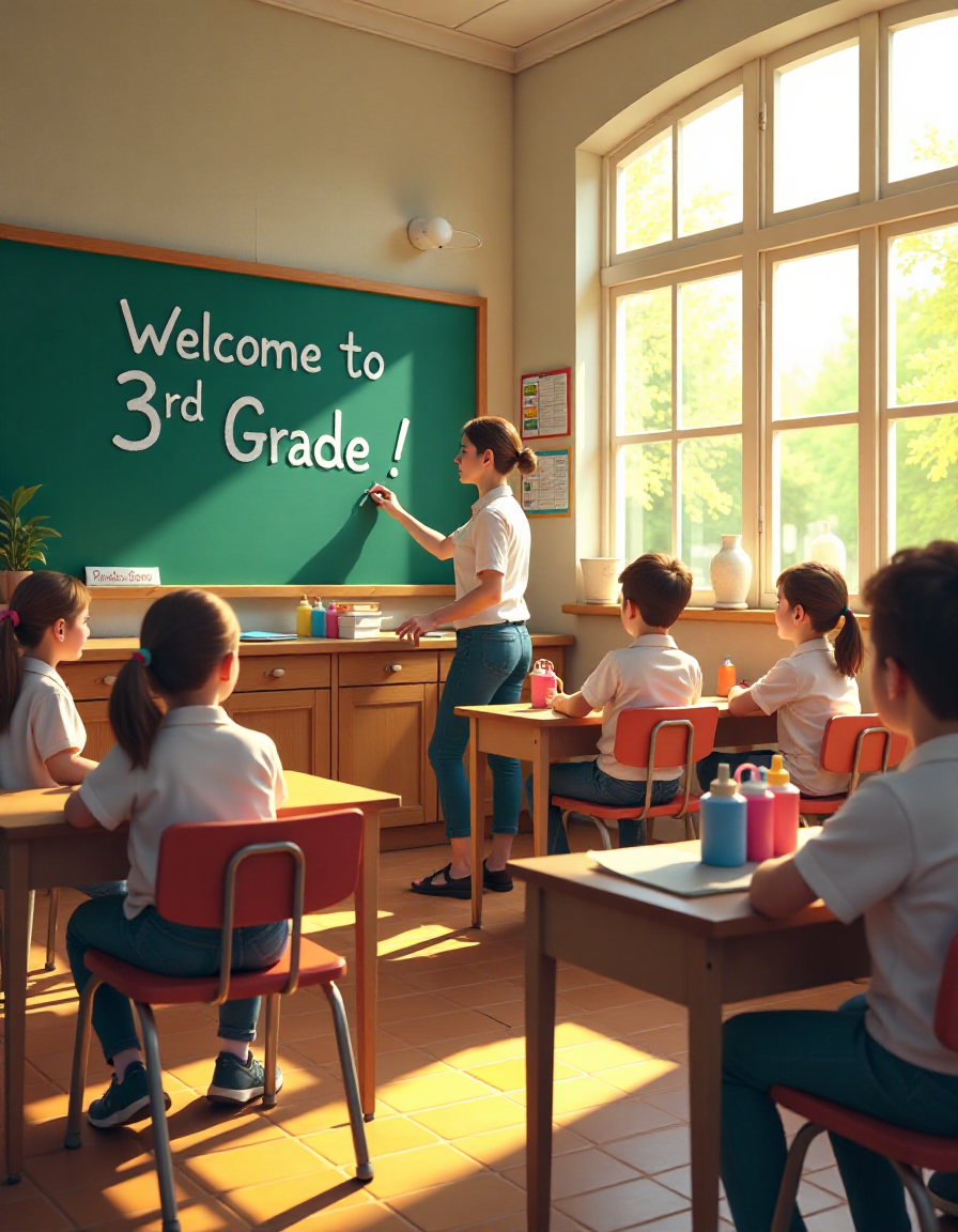 Classroom First Day of School Scene Image