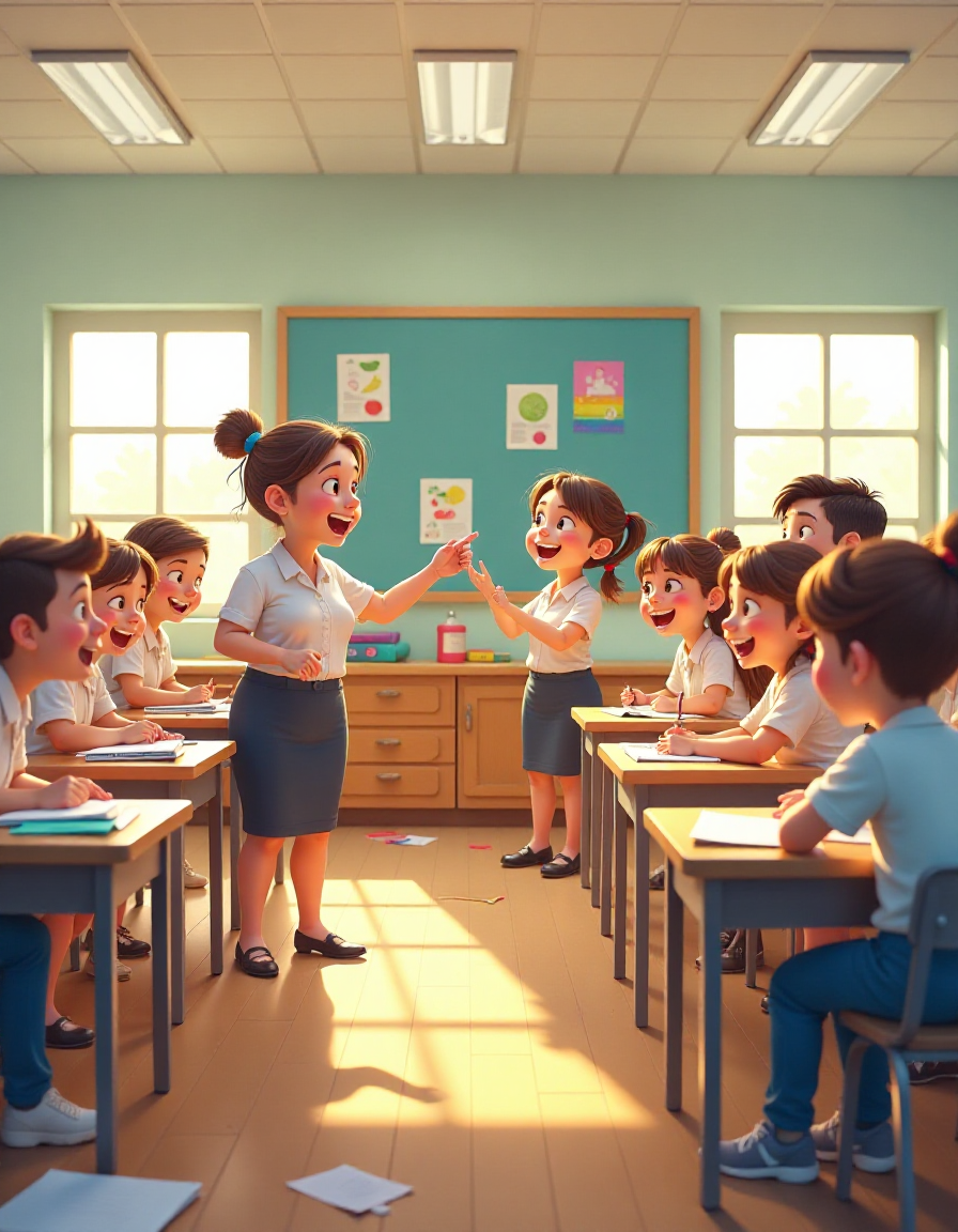 Animated Back to School Classroom Illustration