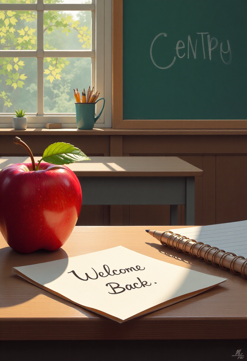 Realistic Welcome Back to School Desk Image Template - AI Designs by ...