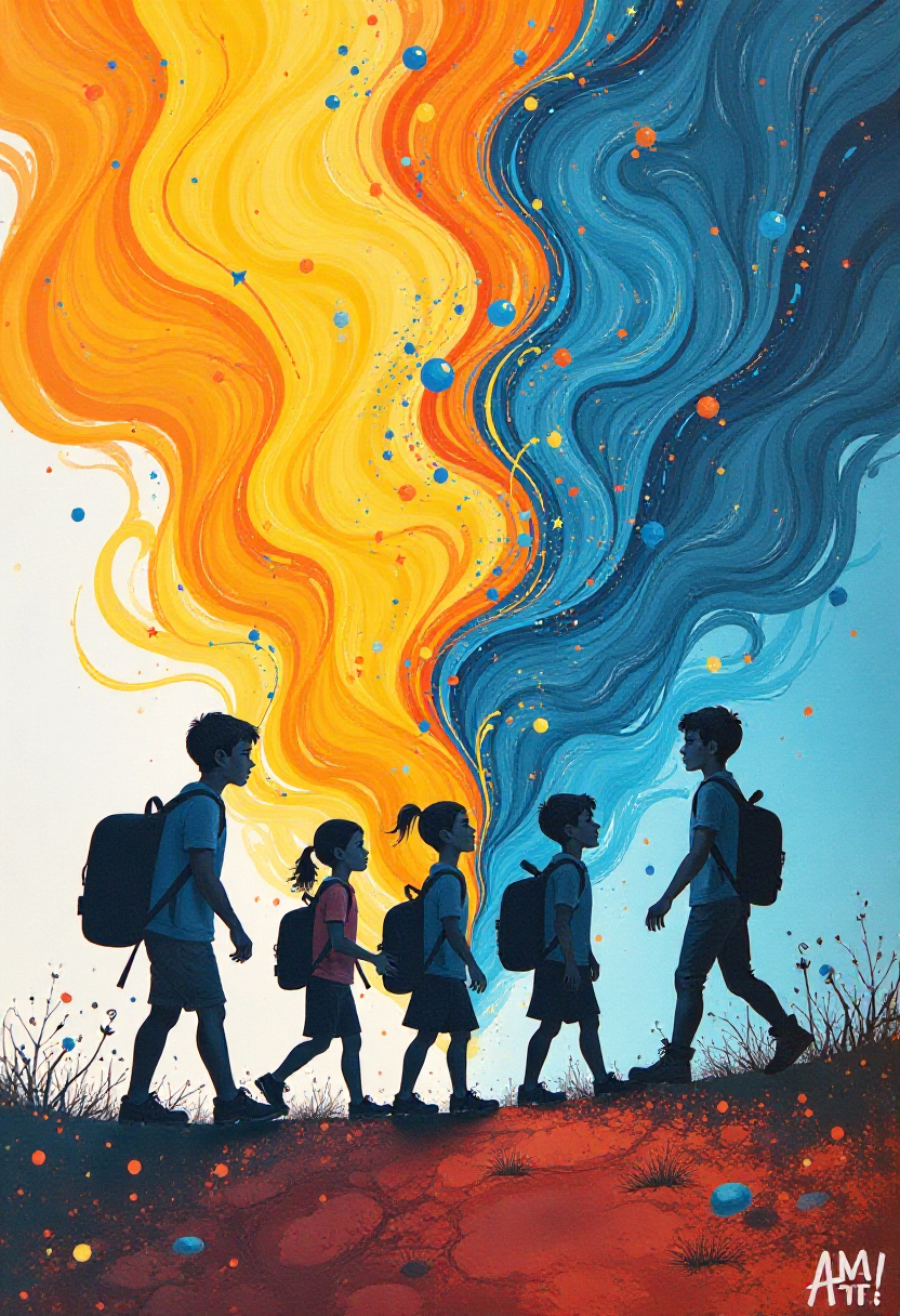 Emotional First Day of School Art