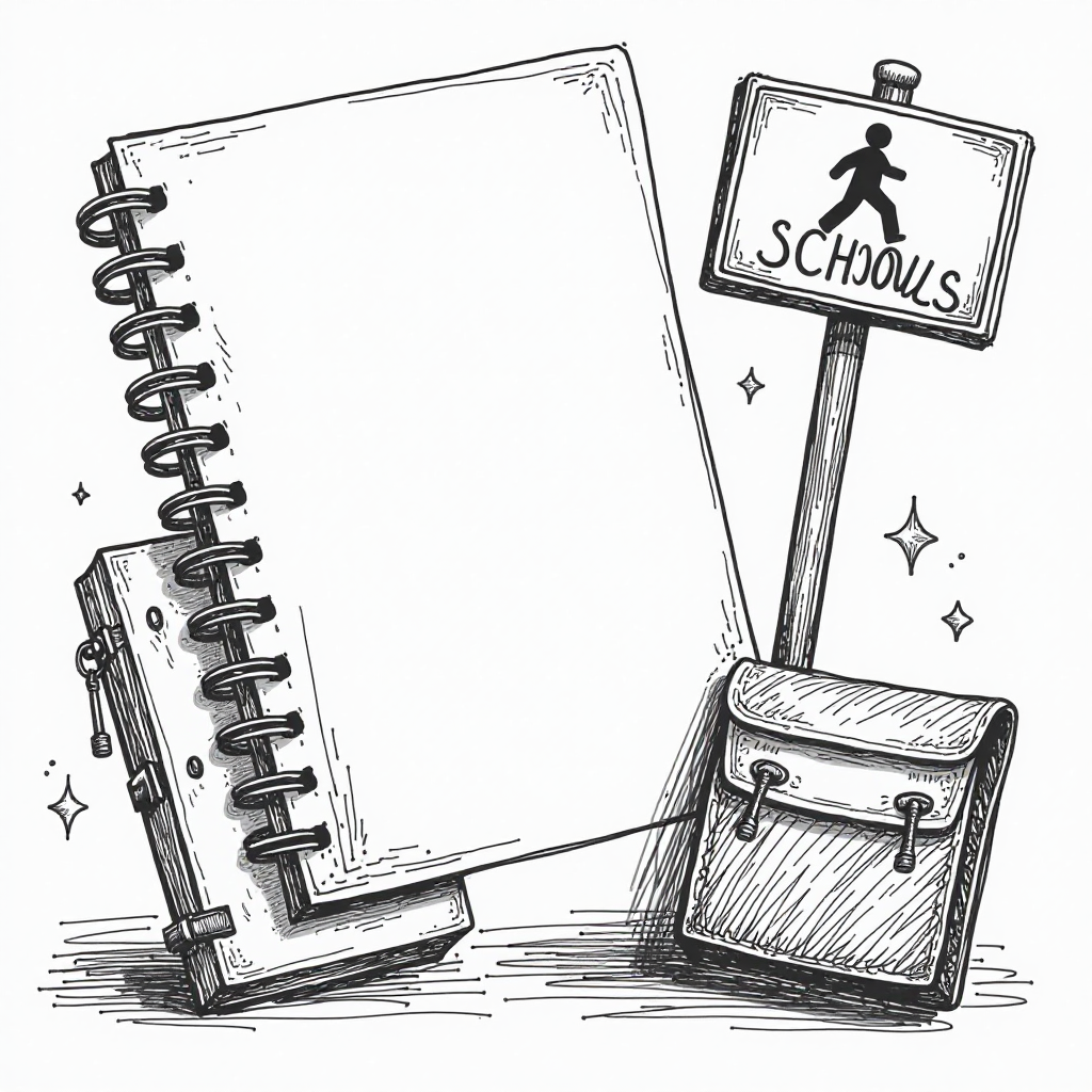 Hand-Drawn Back To School Clip Art Illustration