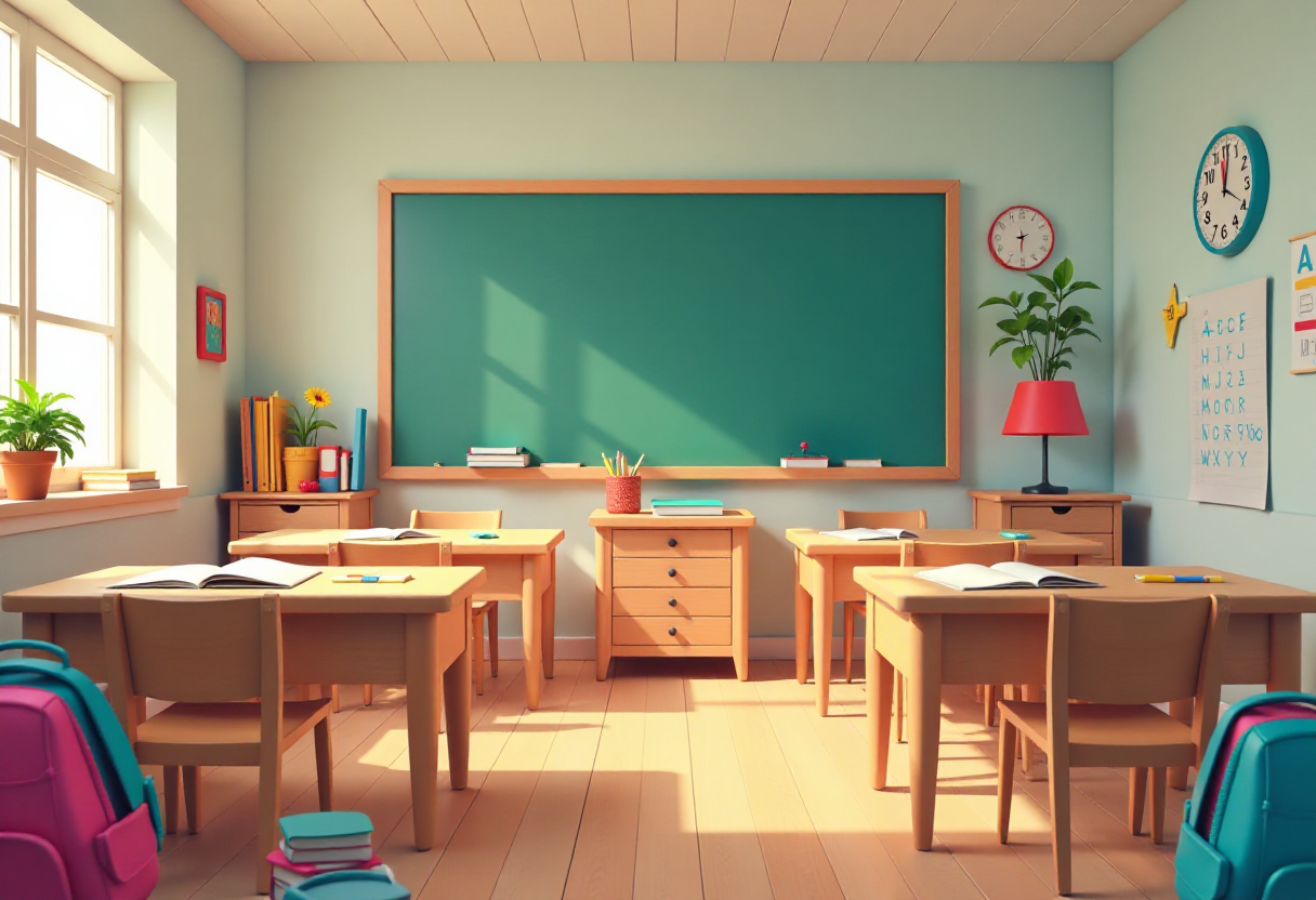 Playful Back to School Clip Art Illustration