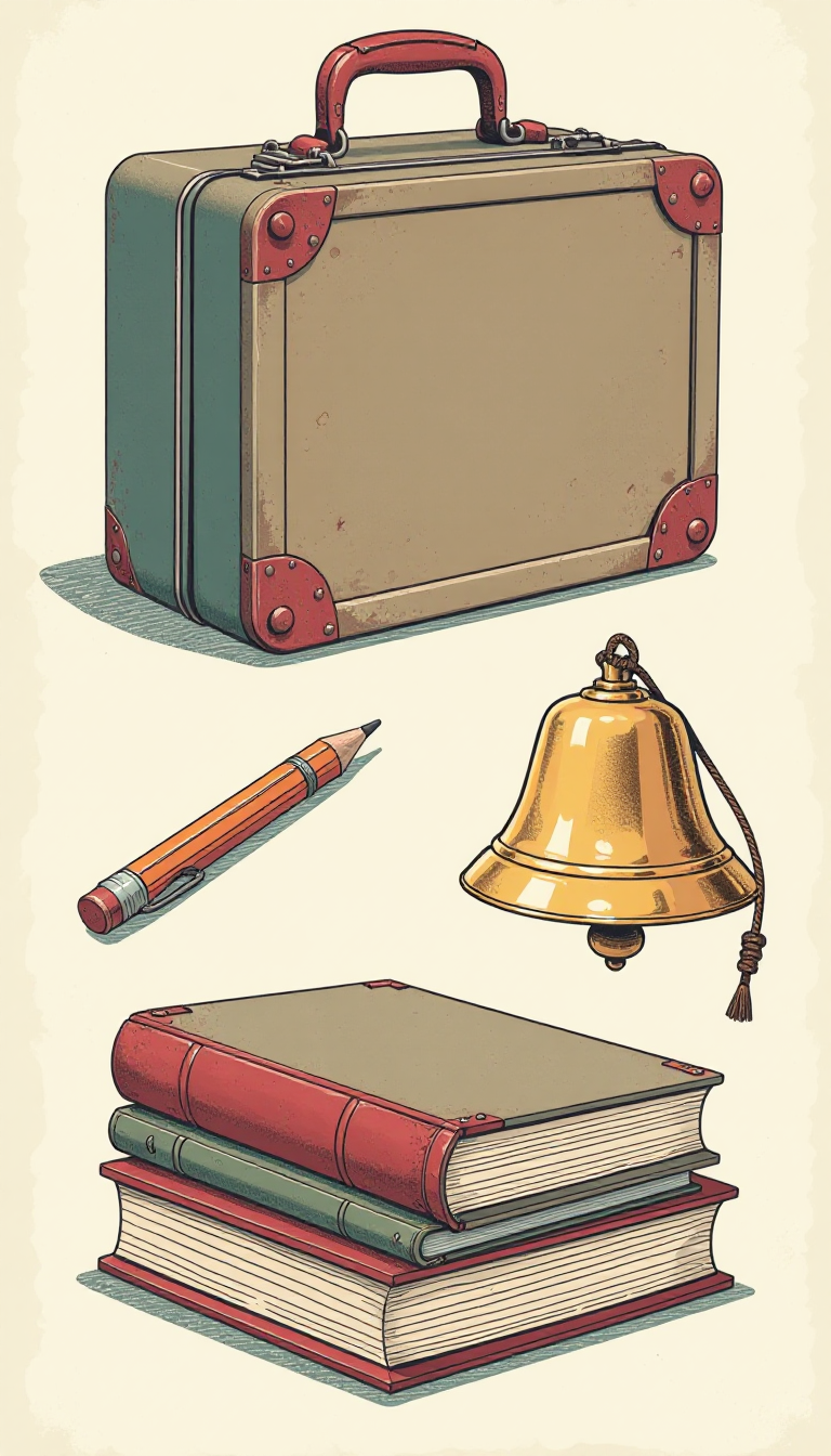 Retro Back to School Clip Art Image Template - AI Designs by MolyPix.AI