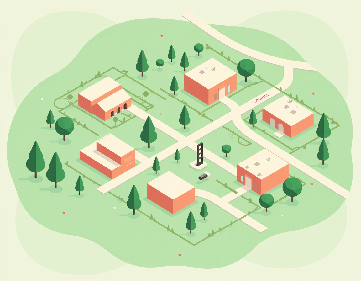 Simplified Campus Life Map Art