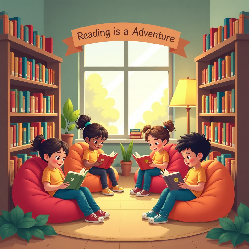 Cozy After-School Program Reading Image Template - AI Designs by MolyPix.AI