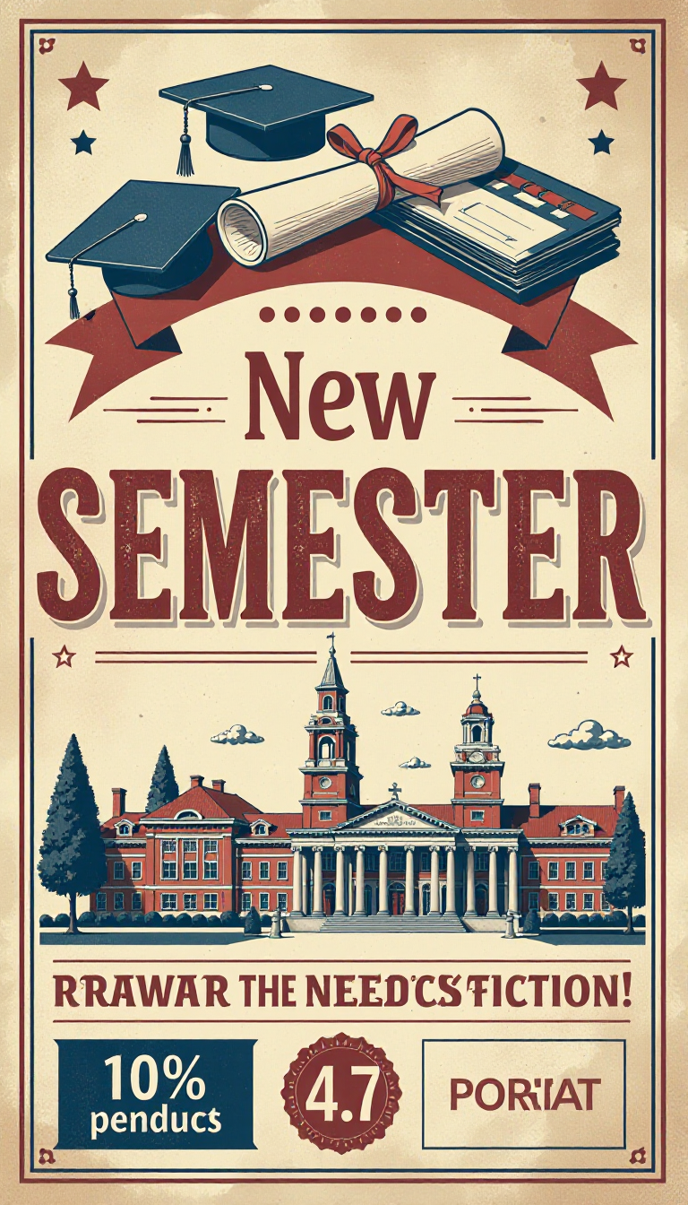 Retro New Semester Poster Art