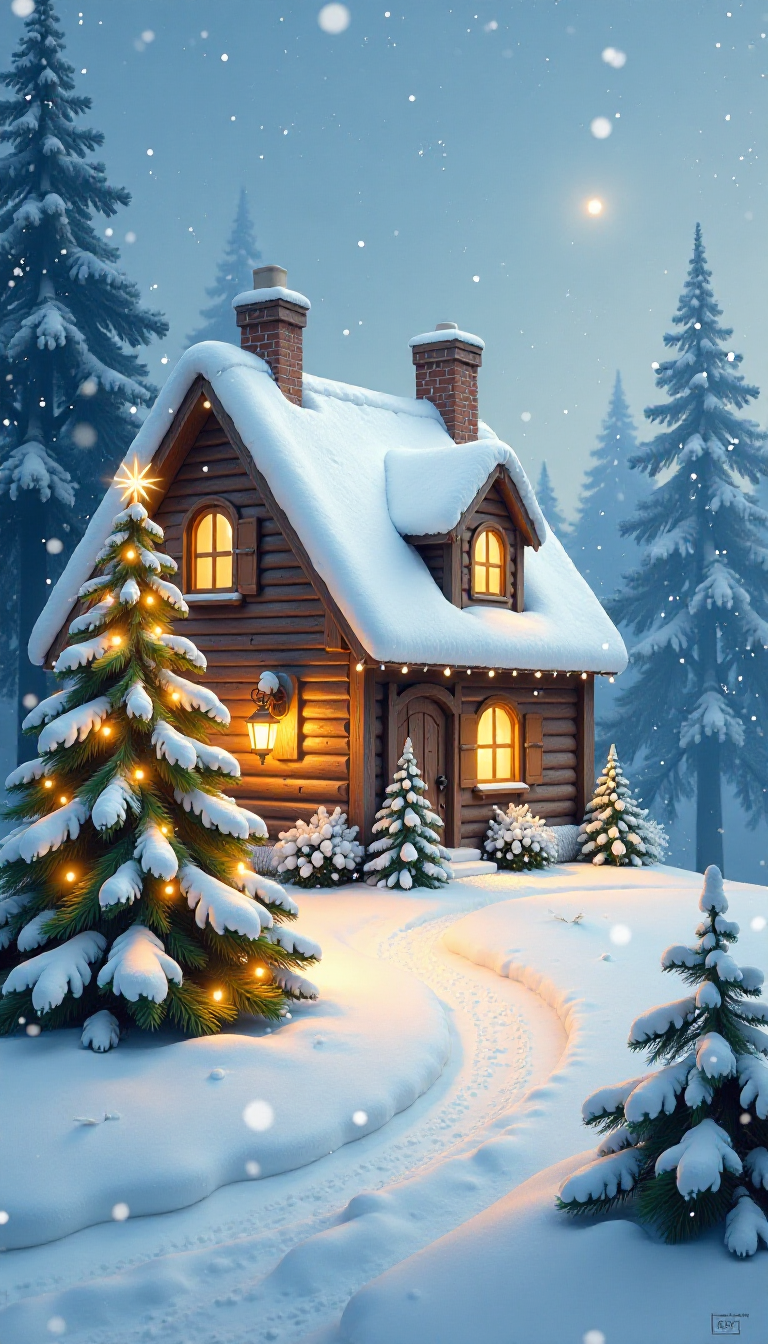 Festive Christmas Cards Scene Image Template - AI Designs by MolyPix.AI