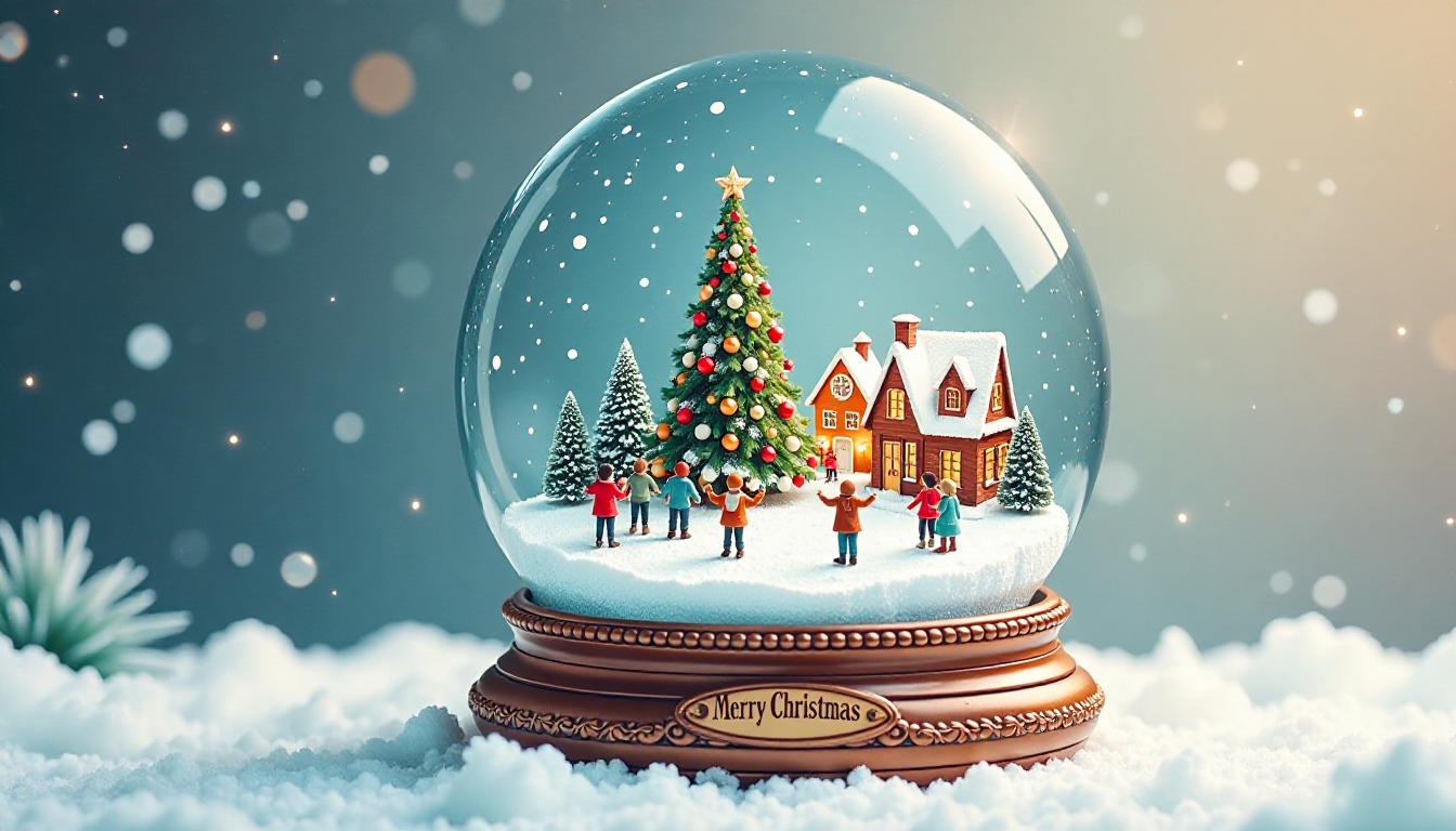 Snow Globe Christmas Cards Image Template - AI Designs by MolyPix.AI