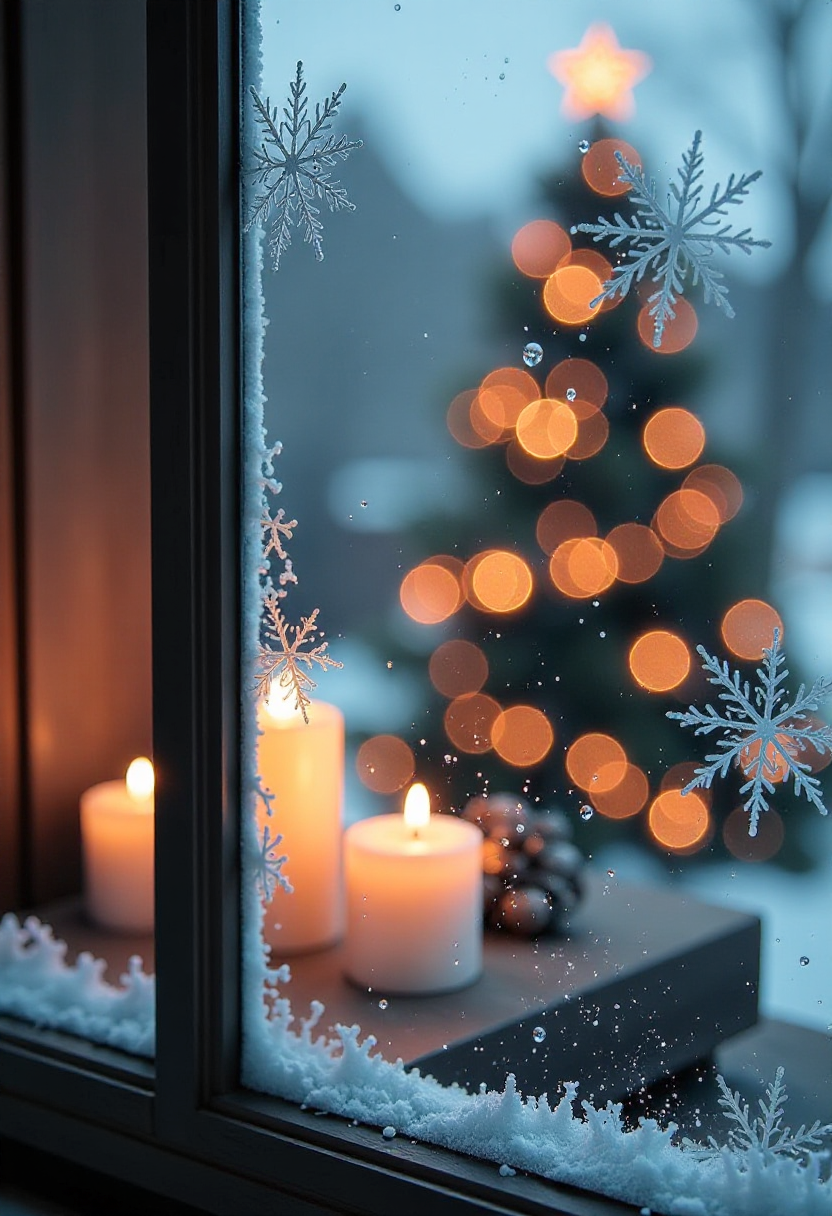 Frosty Christmas Background Window Image Template - AI Designs by ...